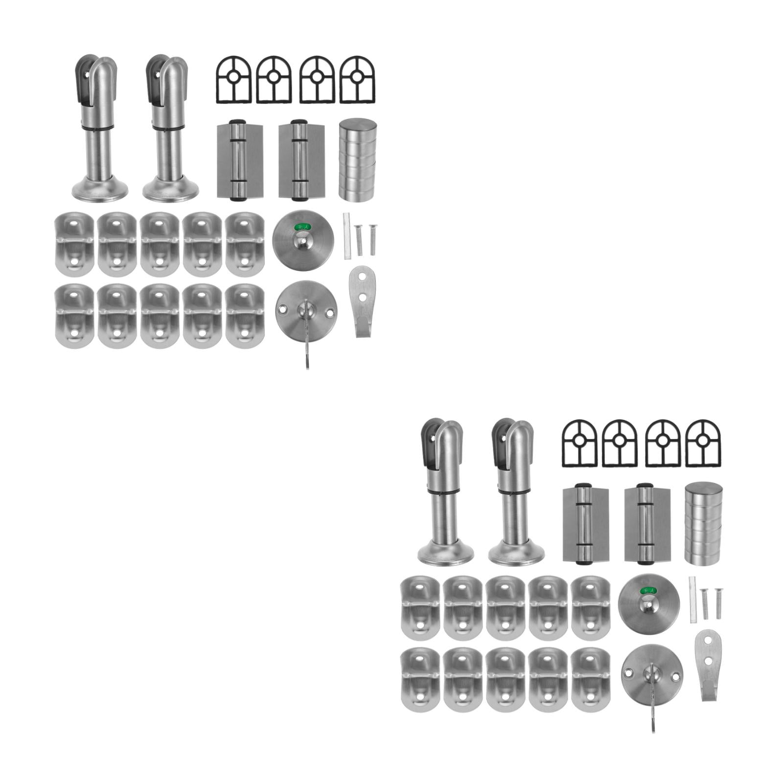 FRCOLOR 2 Sets Restroom Partition Parts Stainless Steel Bathroom ...