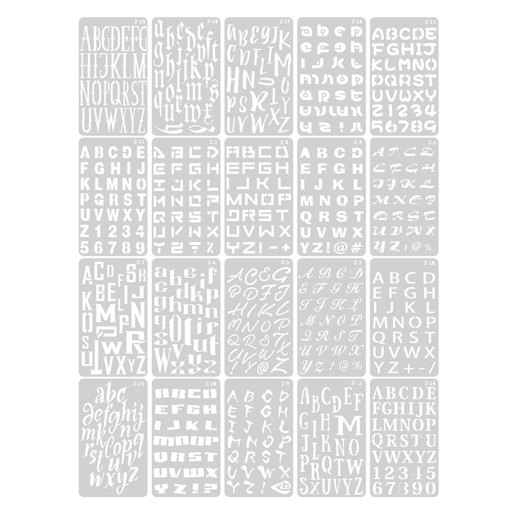 FRCOLOR 2 Sets Reusable Alphabet Stencils For Crafts Plastic Letter ...