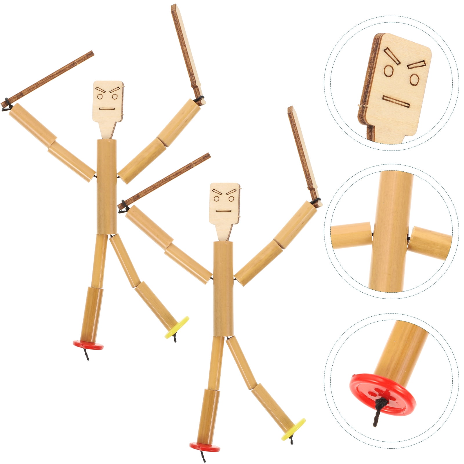 FRCOLOR 2 Sets of Bamboo BJD Dolls Table Game Bamboo Puppet DIY Bamboo Puppet Kit Bamboo Crafts ...