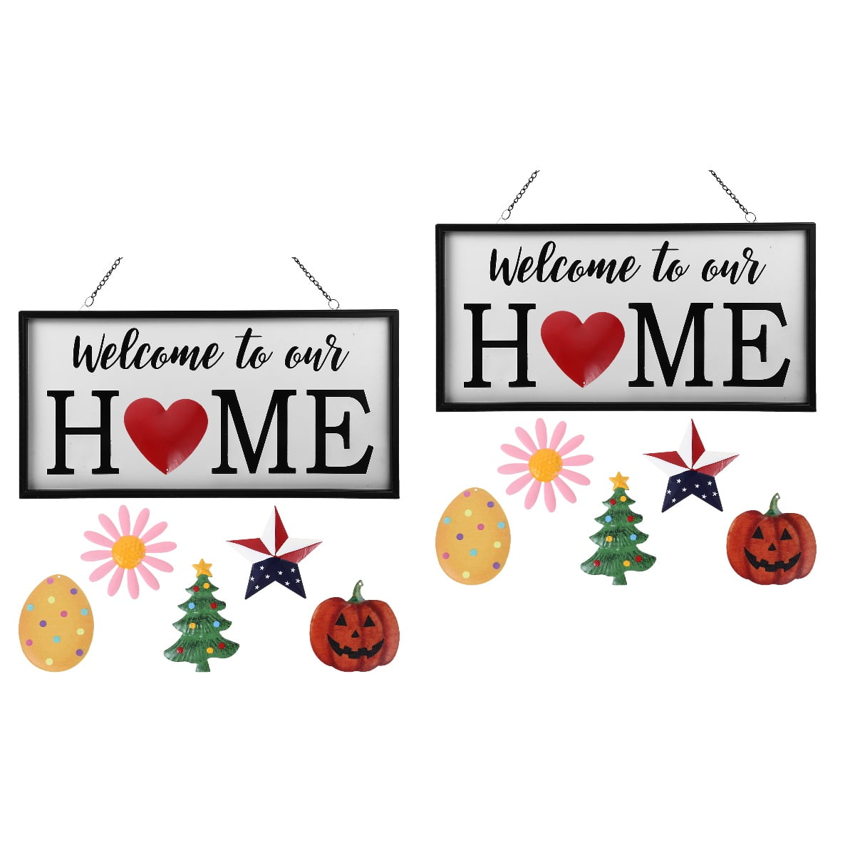 FRCOLOR 2 Sets of Interchangeable Seasonal Welcome Sign Front Door ...