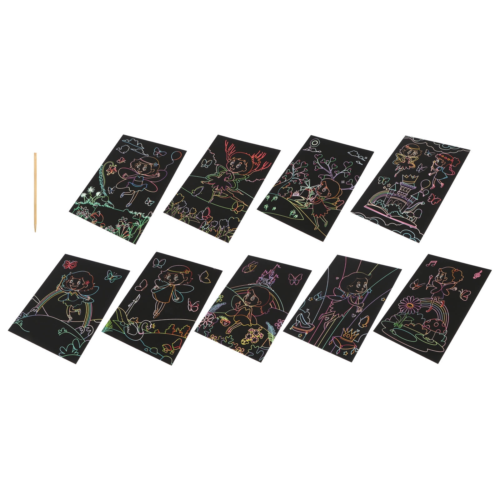FRCOLOR 2 Sets of Kids Scratch Painting Cards Scratching Painting Paper ...