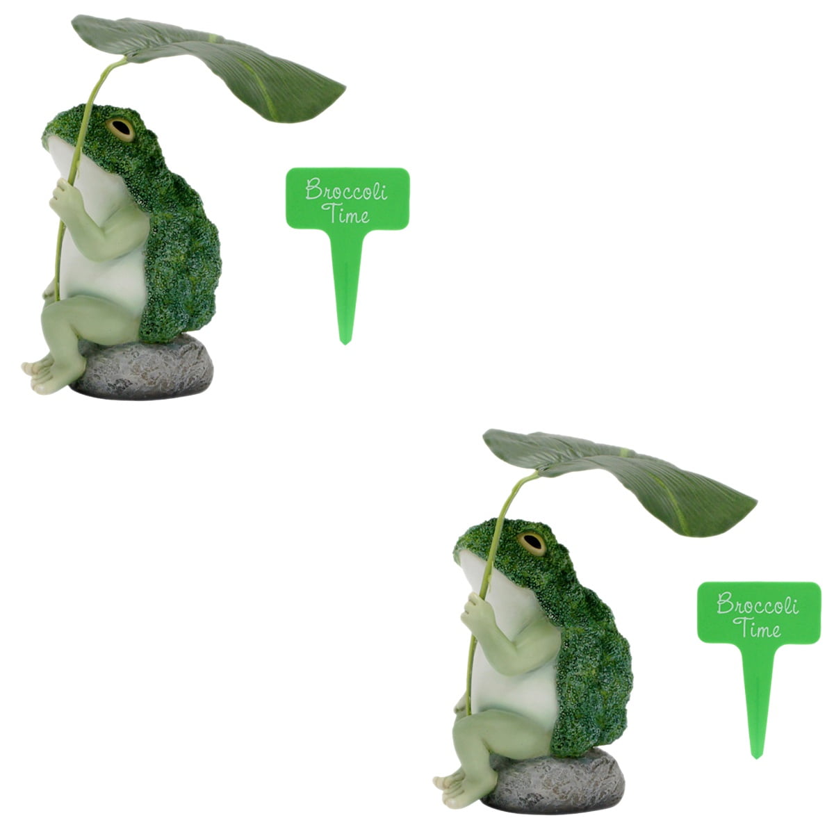 FRCOLOR 2 Sets of Small Frog Figurine Broccoli Frog Statue Garden Frog ...