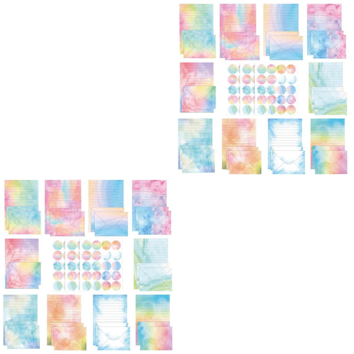 FRCOLOR 2 Sets of Stationery Paper Envelope Sticker Set Colored ...