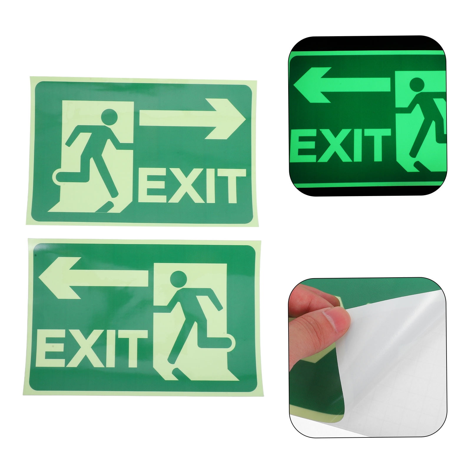 FRCOLOR 2 Sheets Emergency Exit Sign Sticker Glow In The Dark Exit Sign ...
