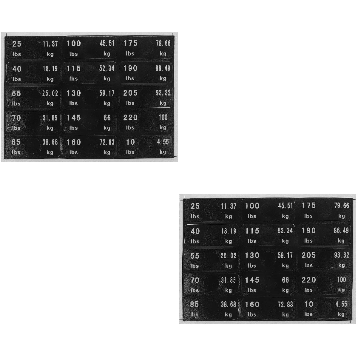 FRCOLOR 2 Sheets Gym Equipment Sticker Sticky Weighting Block Labels ...