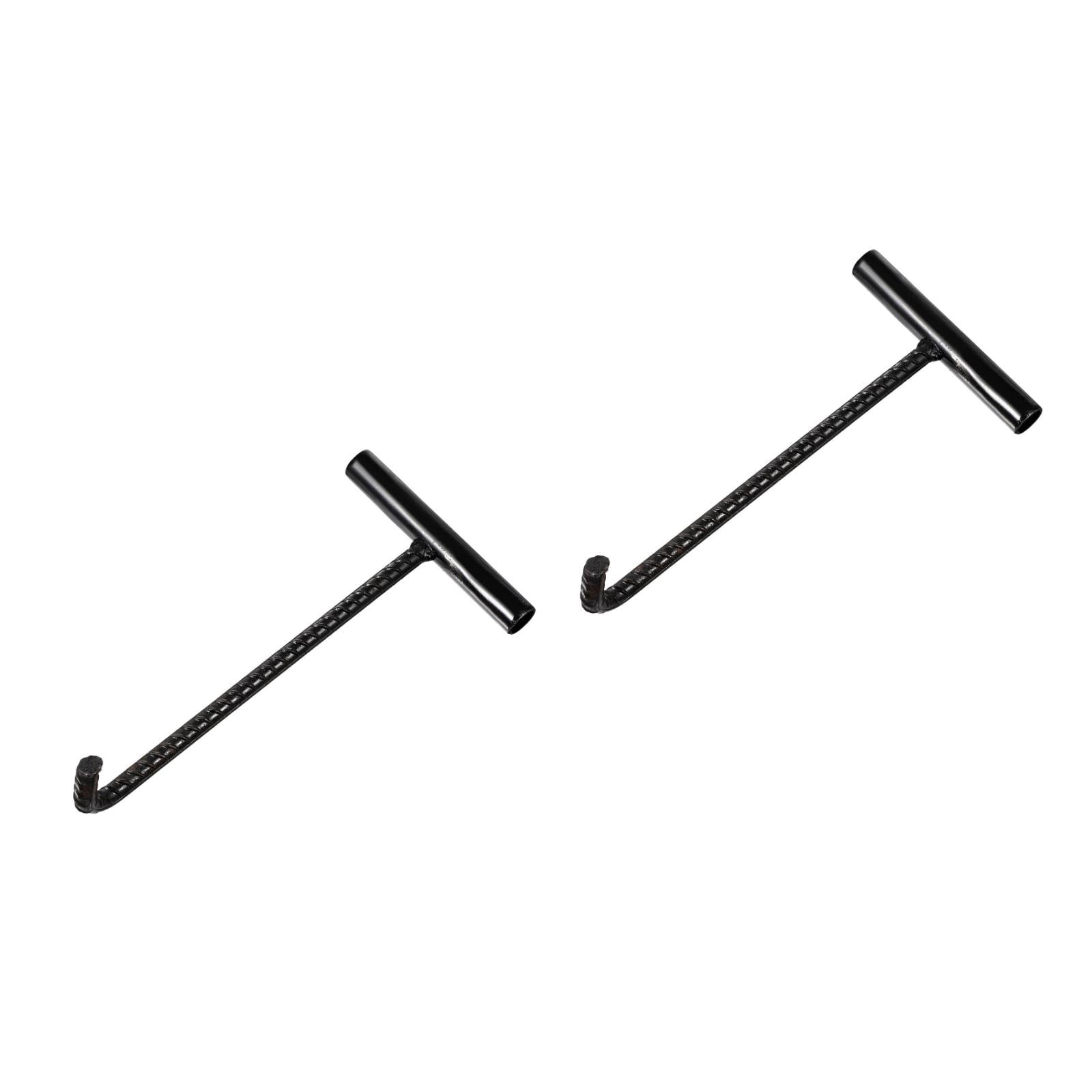 FRCOLOR 2 pcs T-shaped Manhole Cover Hook Sewer Rolling Door Lifting Hook T-shaped Thick Pork ...