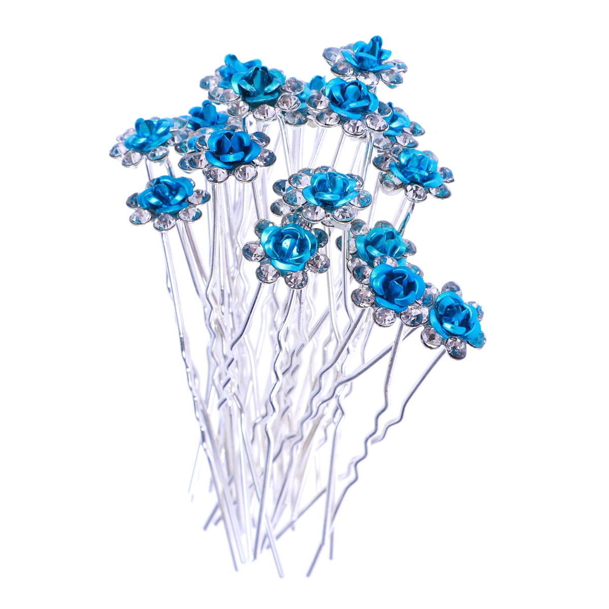 FRCOLOR 20 PCS Rhinestone Rose Clip Pins Roses Wedding Hair Accessories ...