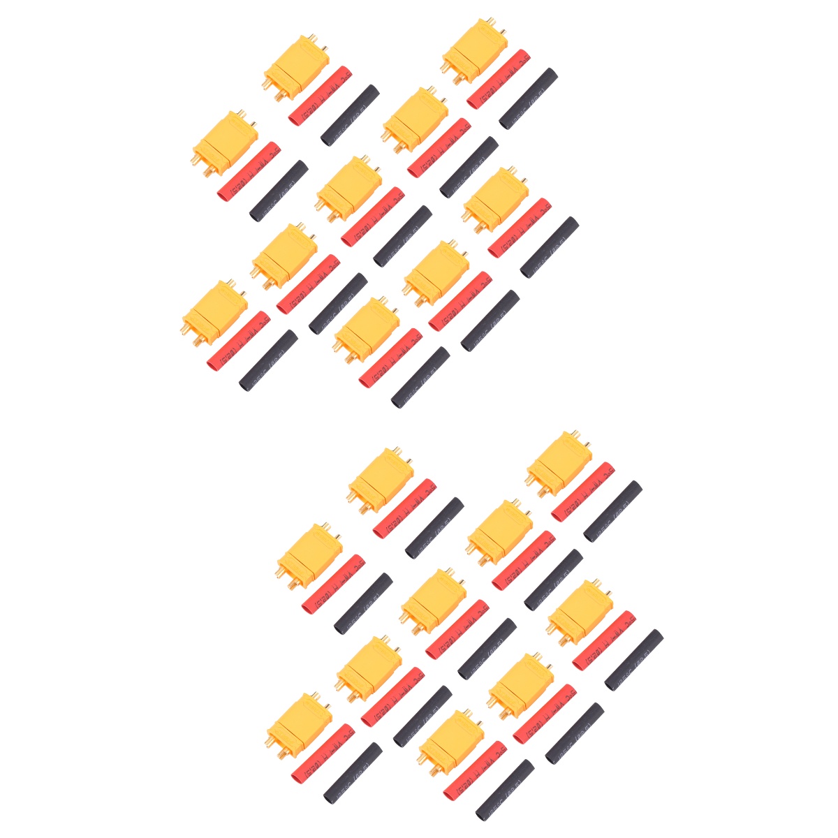 FRCOLOR 20 Pairs Male Female Connectors Power Plugs with Tubes for Lipo ...