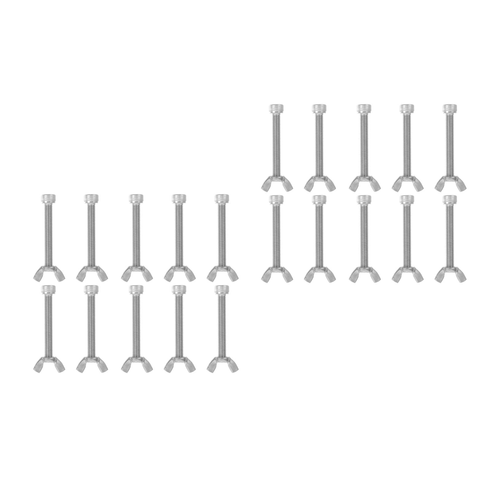 FRCOLOR 20 Pairs Stainless Steel Wing Screws Bolts Wingbolt Machine ...