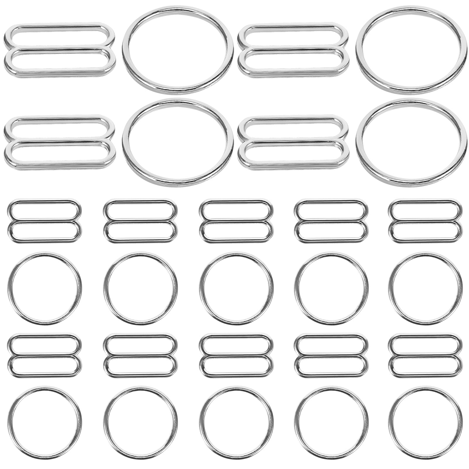 FRCOLOR 20 Pairs of Sliding Buckle Clasp Silver Alloy Fix Straps ...