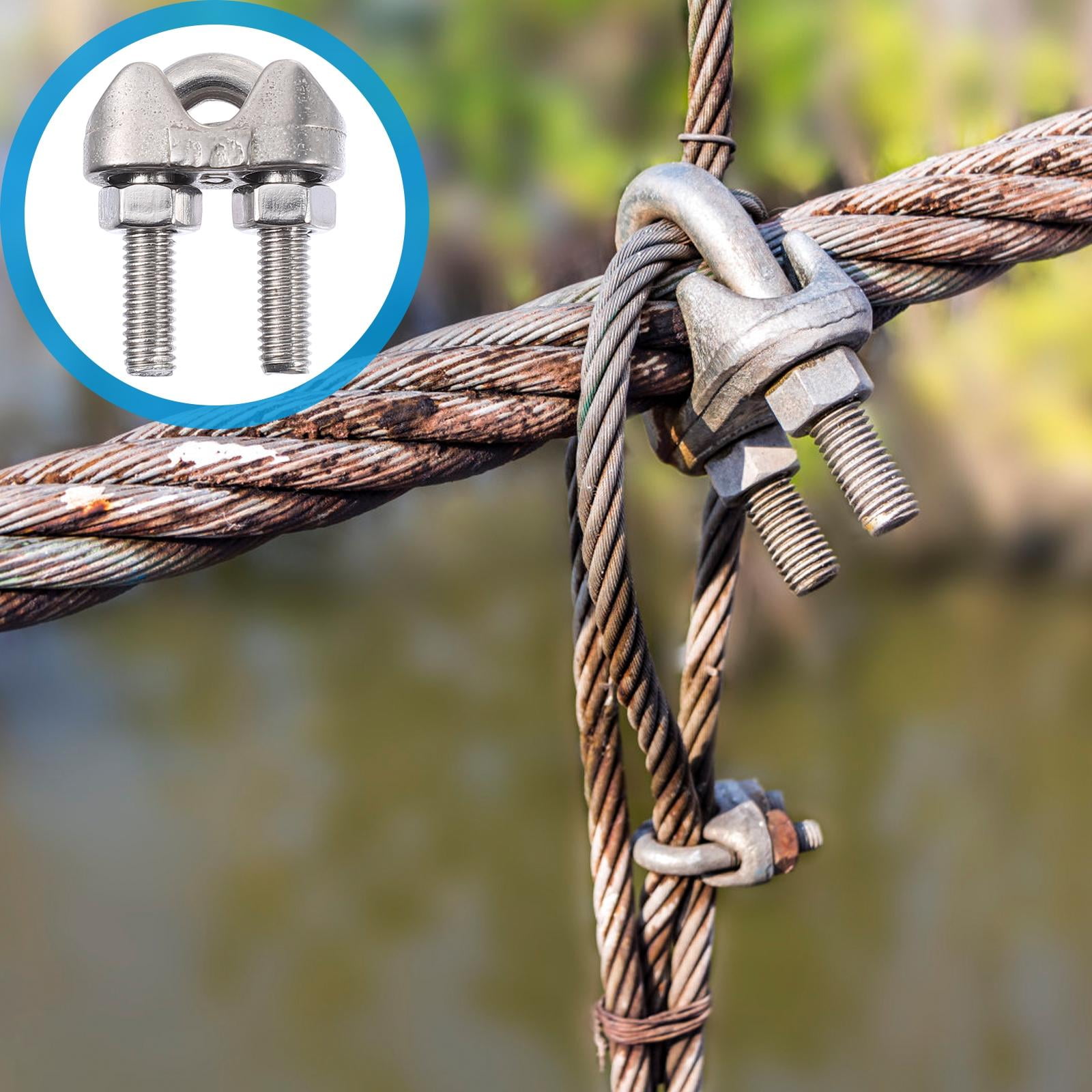 FRCOLOR 20 Pcs Cable Clamps Assortment Kit 钢丝绳紧固夹头 Wire Rope Connectors ...