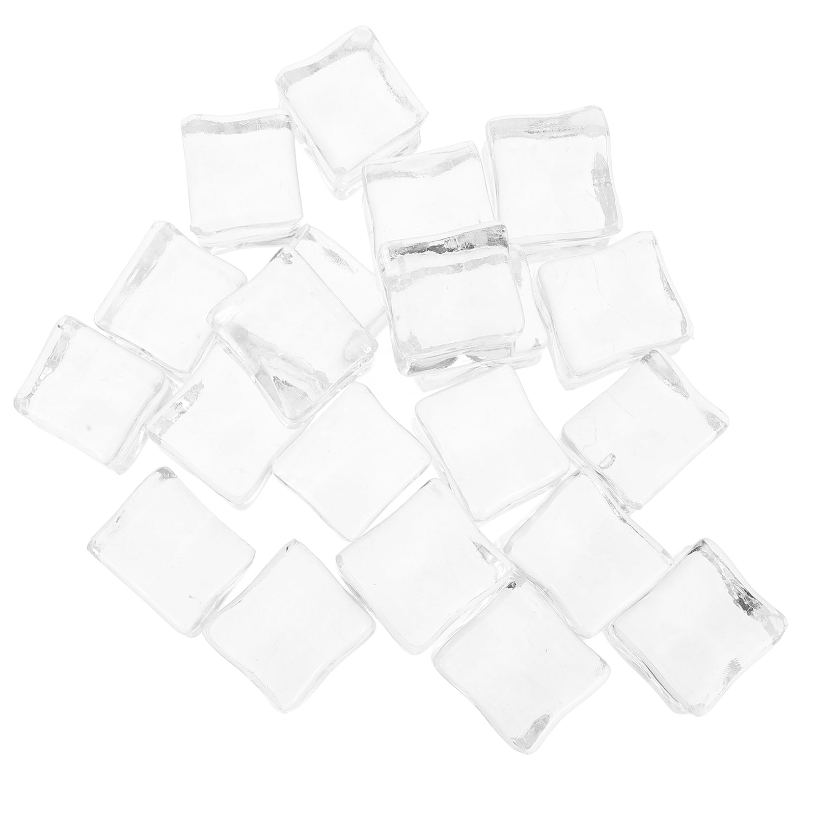 FRCOLOR 20 Pcs Clear Fake Ice Acrylic Decorative Ice Cubes Display For ...