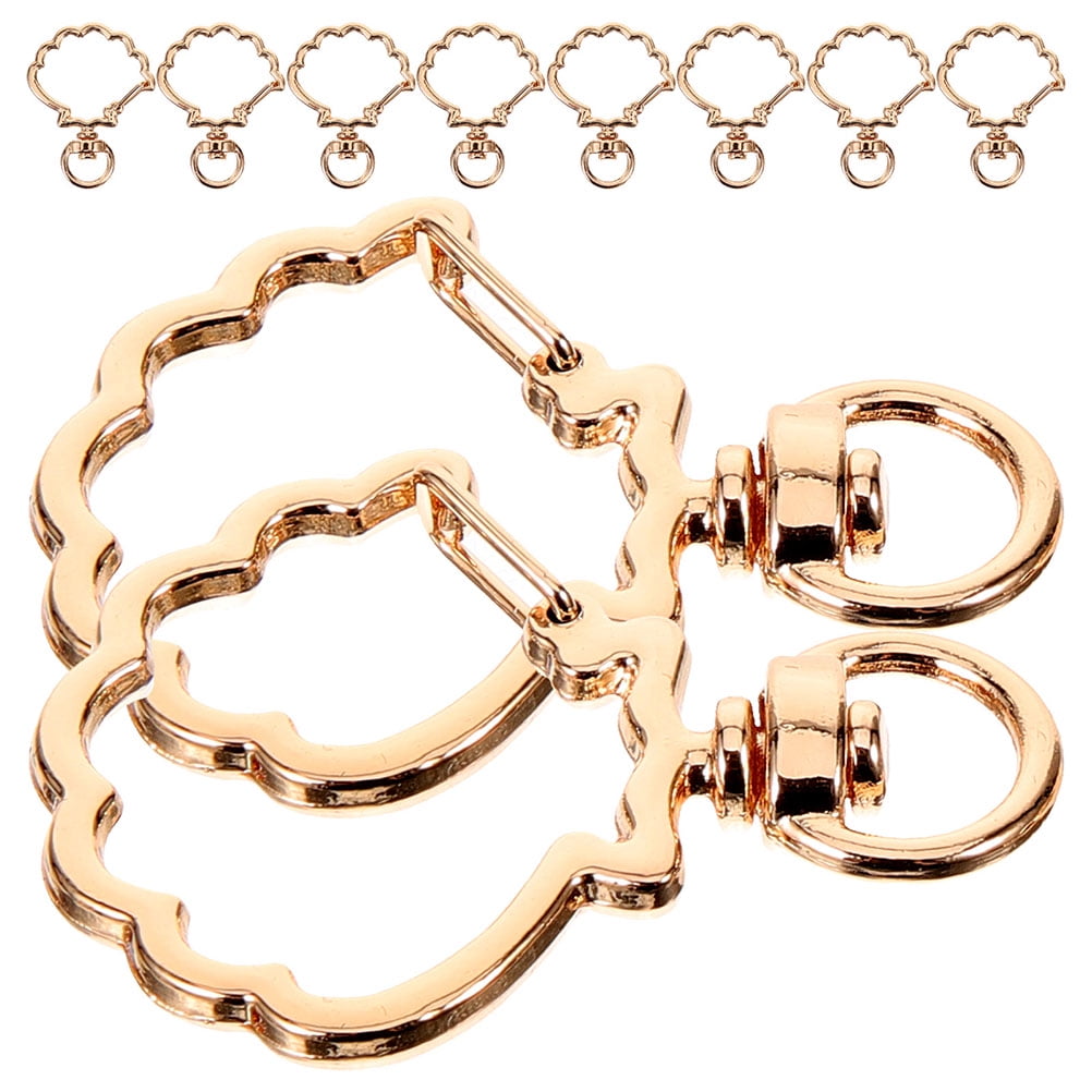 FRCOLOR 20 Pcs Clips for Keys Alloy Swivel Lobster Claw Clasps Golden ...