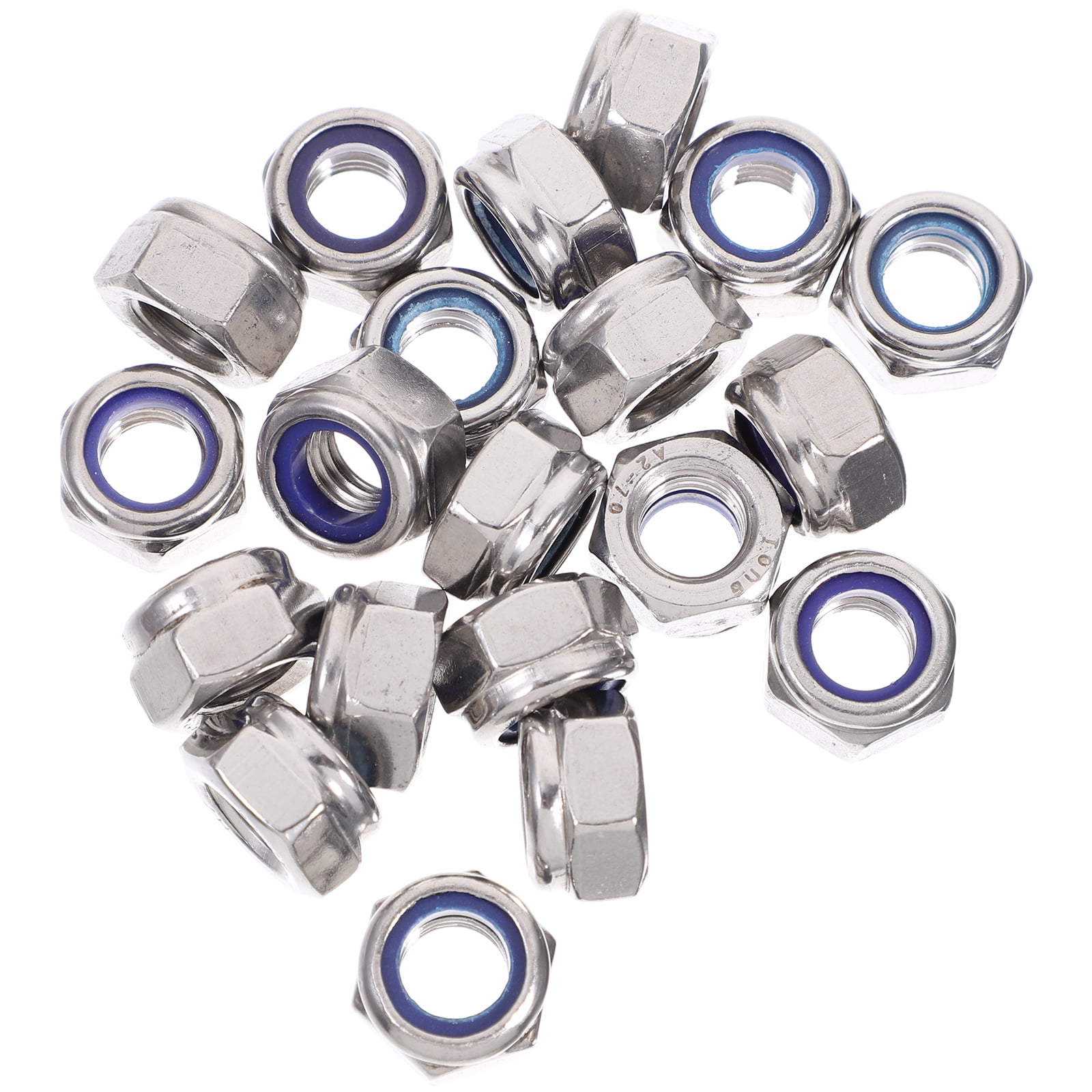 FRCOLOR 20 Pcs Lock Nuts with Nylon Insert Stainless Steel Padlock Kit ...