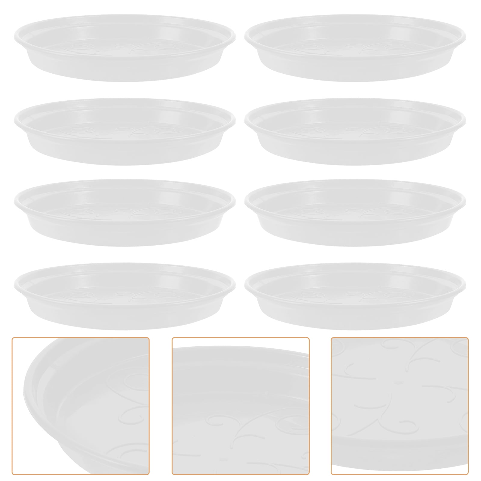 FRCOLOR 20 Pcs Shallow Pallet Base Plant Pot Saucer Trays 18X2CM White ...