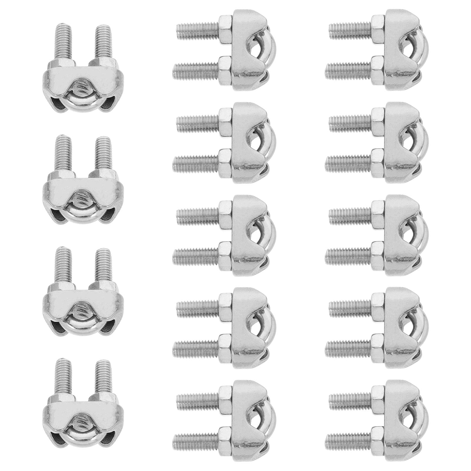 FRCOLOR 20 Pcs Stainless Steel U-Shaped Wire Rope Clamp Cable Clip ...