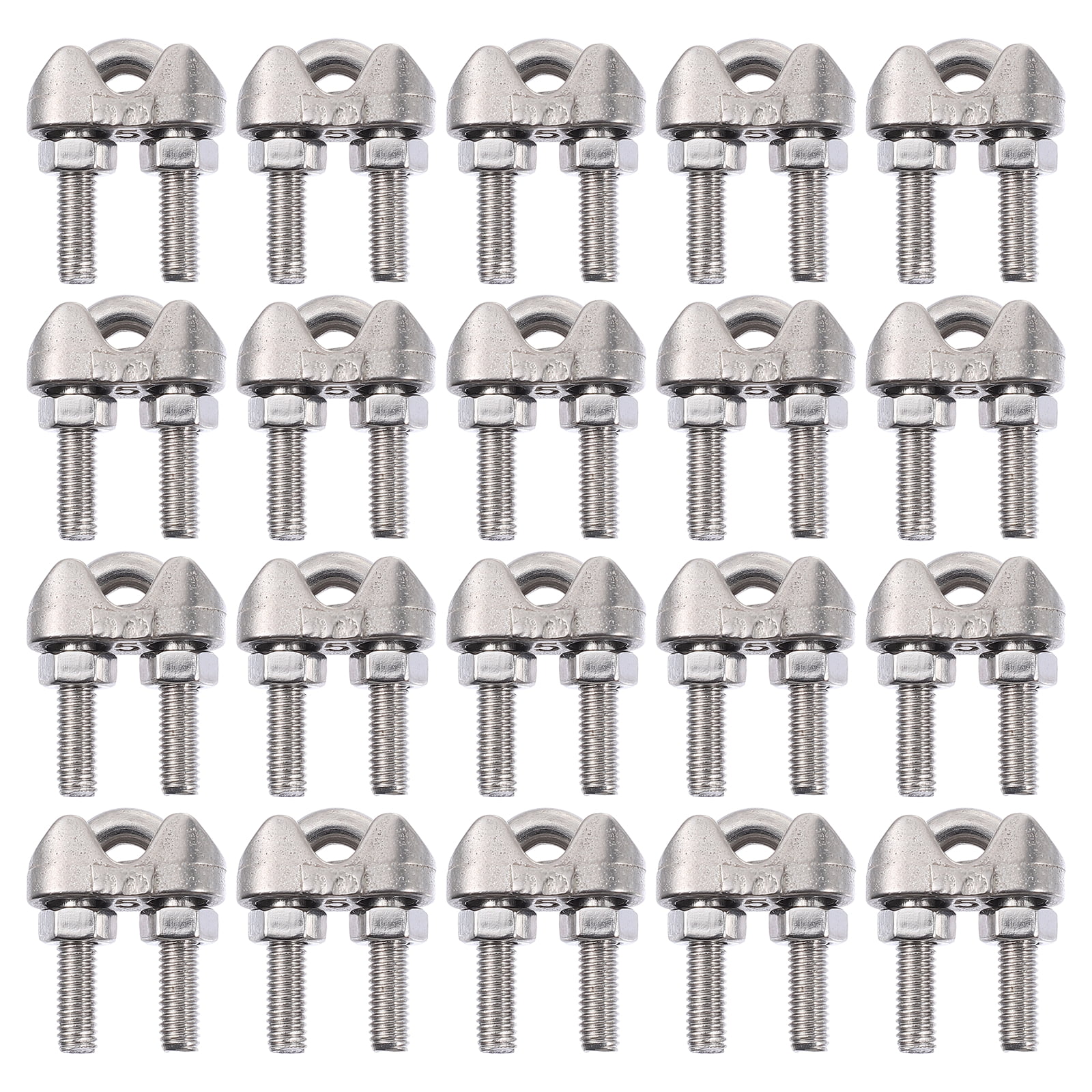 FRCOLOR 20pcs Stainless Steel Wire Rope Clamps Wire Rope Clips Wire ...