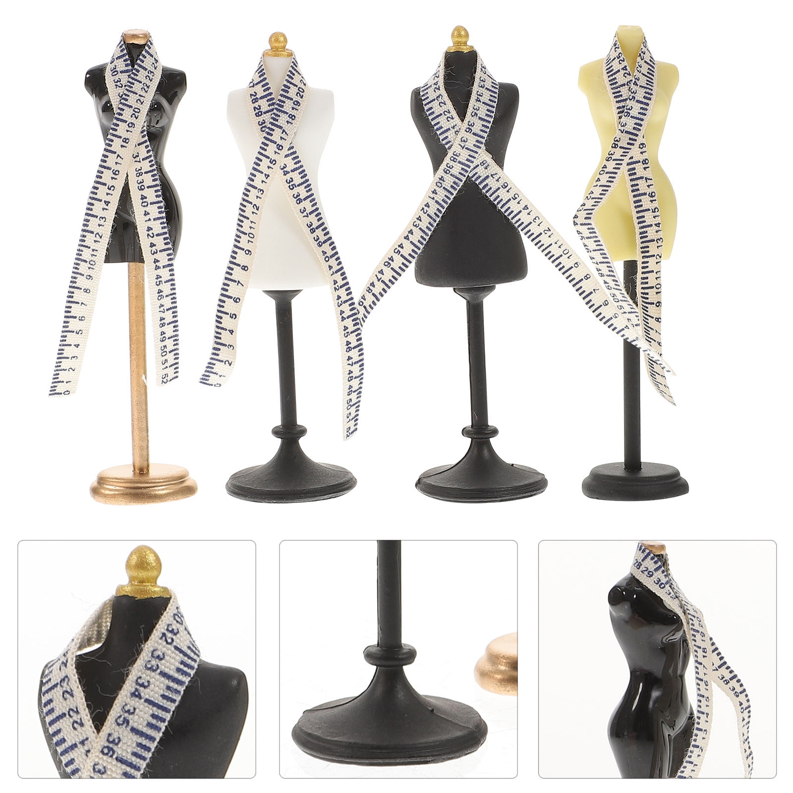 FRCOLOR 20 Sets Miniature Female Mannequin Model Cloth Ruler Doll Dress ...