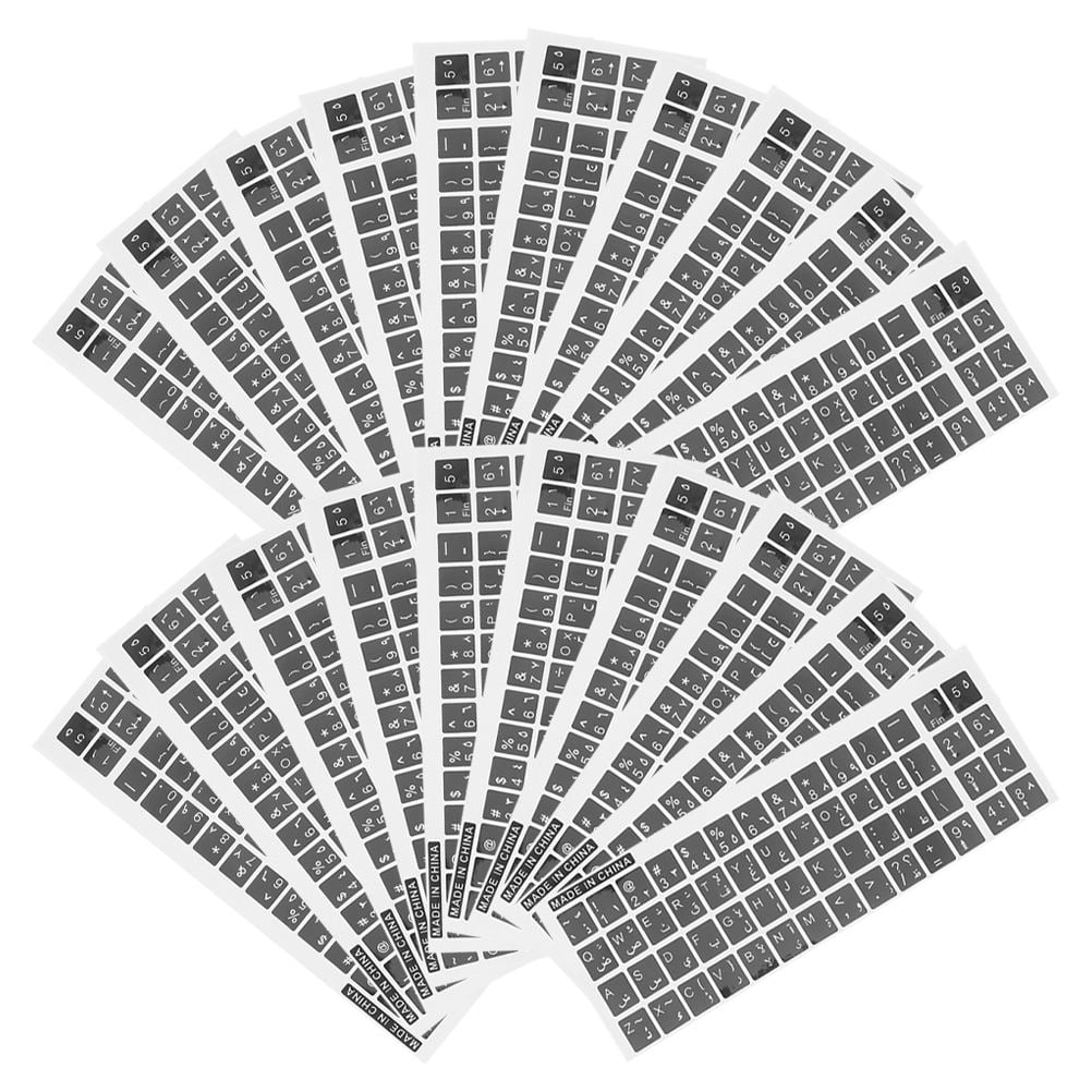 FRCOLOR 20 Sheets Anti-Slip Glossy Keyboard Stickers Universal English ...