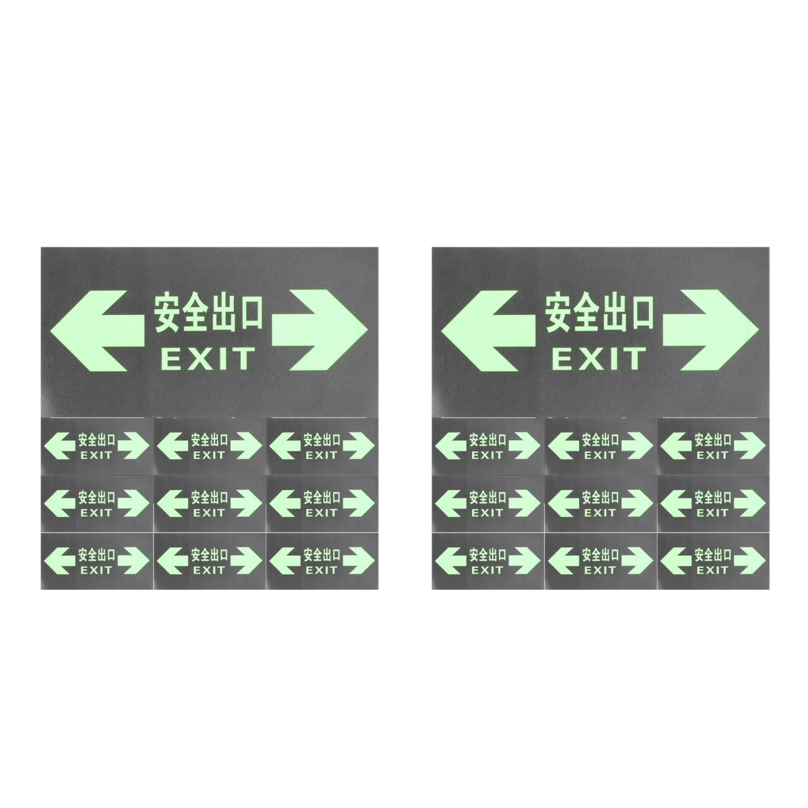 FRCOLOR 20 pcs Emergency Exit Sign Reflective Stickers Reflective ...