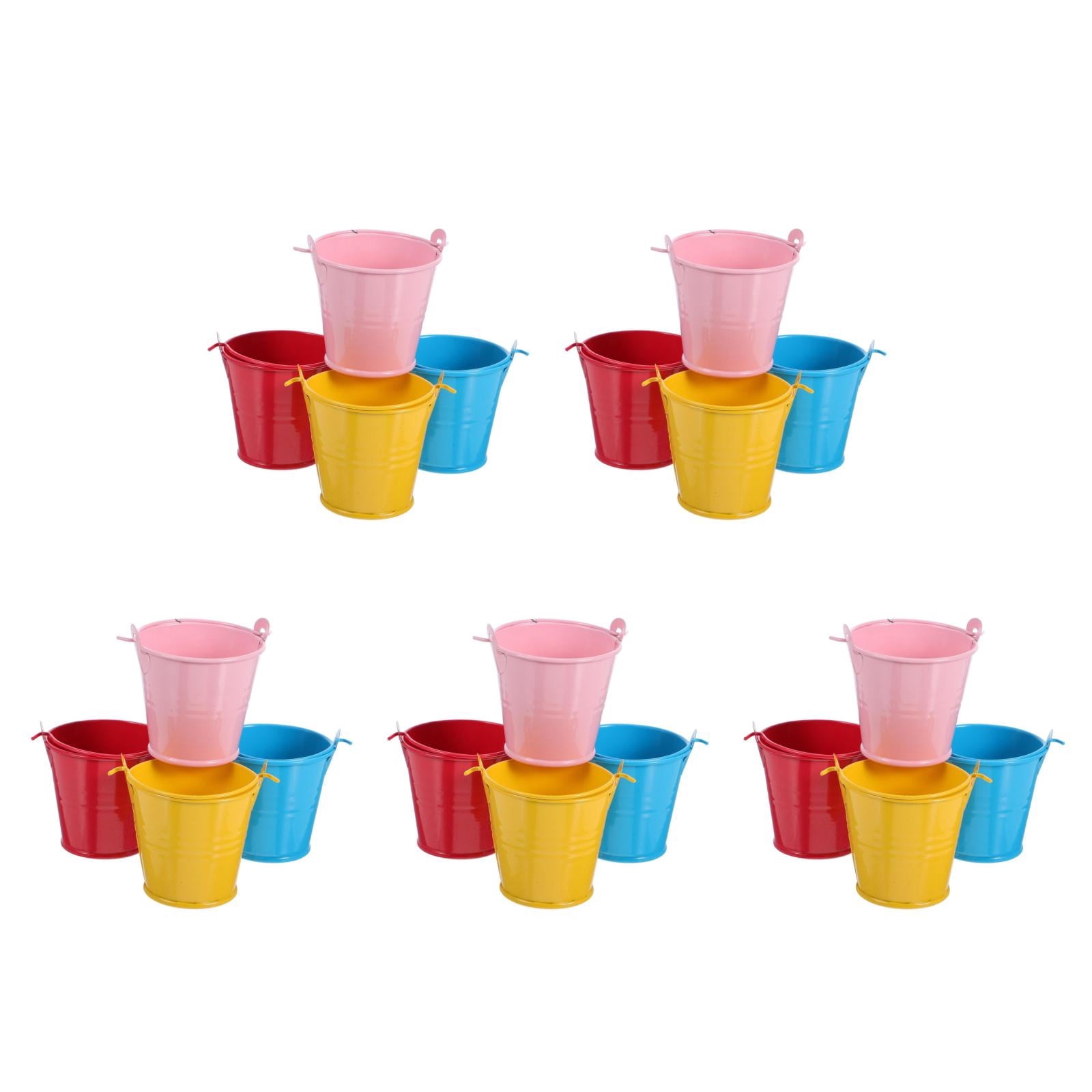 FRCOLOR 20 pcs Mini Metal Buckets Cute Colored Tin Pails Party Favors ...