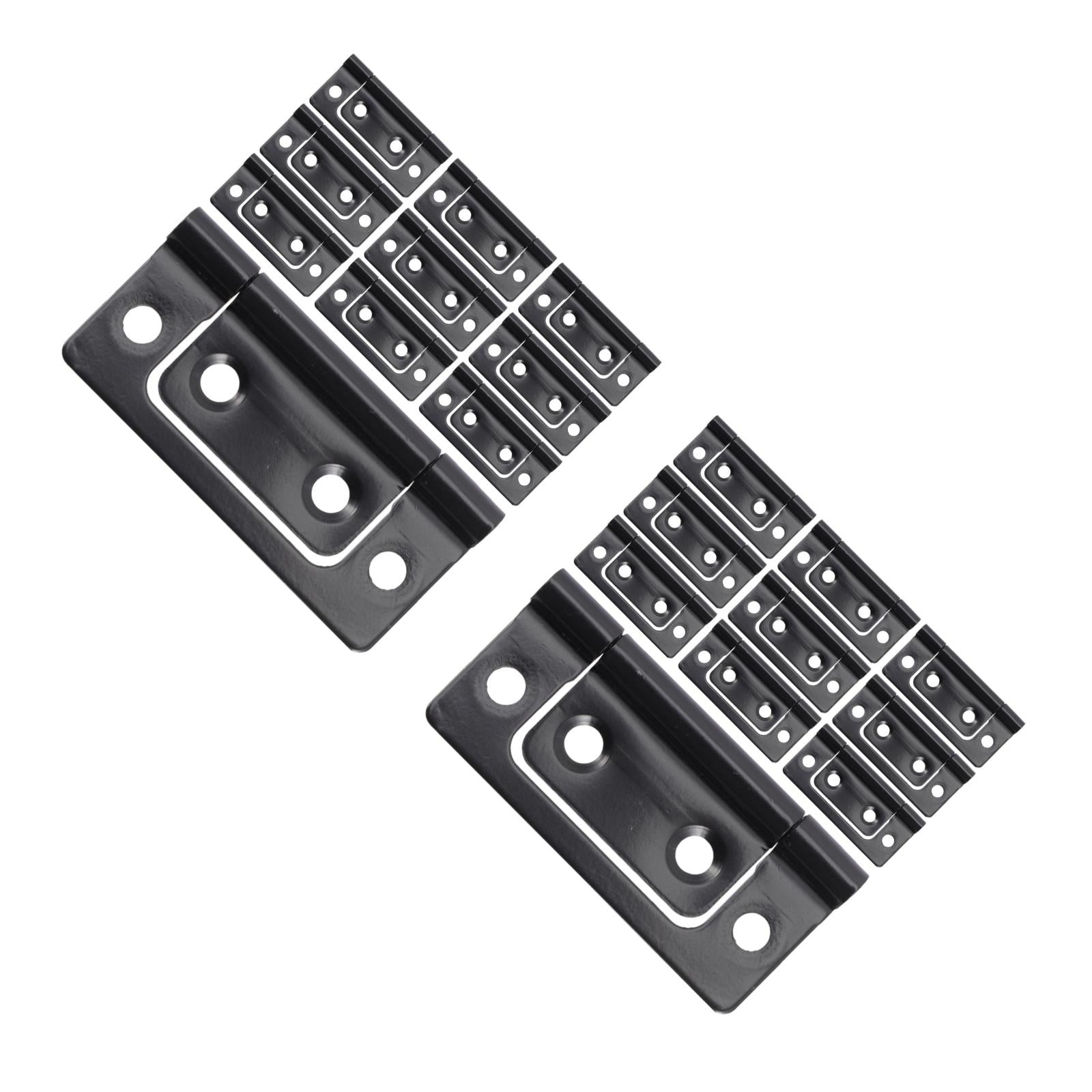 FRCOLOR 20 pcs Self Closing Iron Hinges for Cabinet Door Black Hidden ...