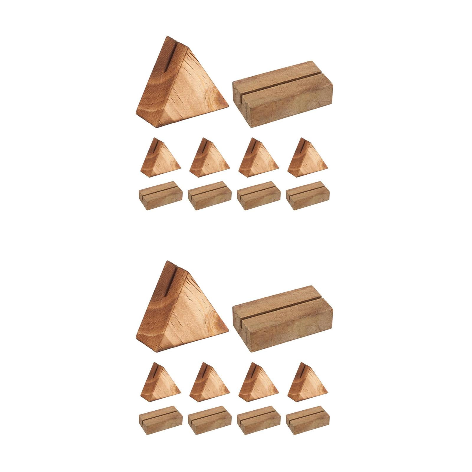 FRCOLOR 20 pcs Wooden Triangle And Rectangle Shaped Card Holder Desk ...