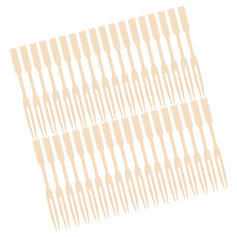 FRCOLOR 200 Pcs Bamboo Forks Disposable Mini Food Picks Fruits Picks ...