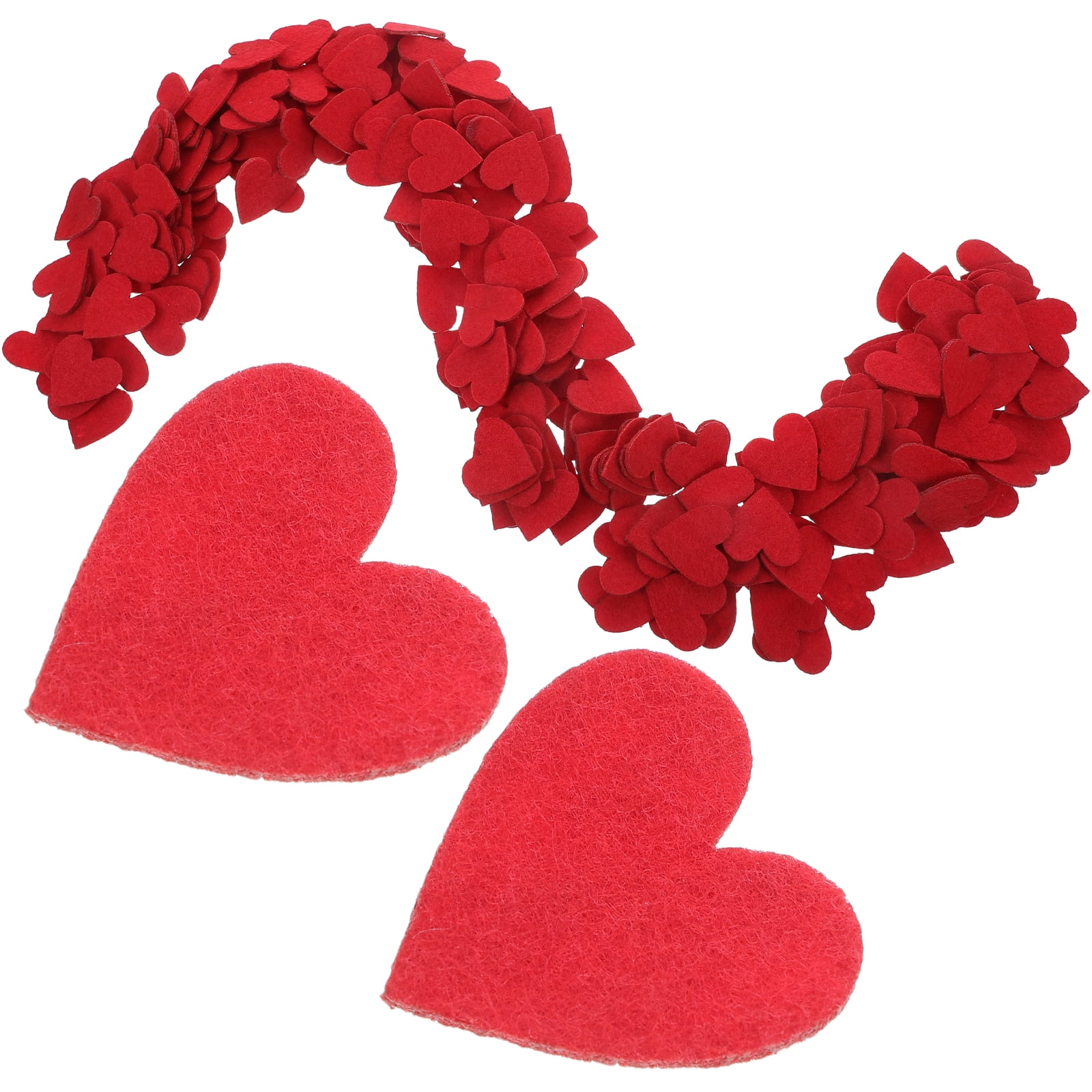 FRCOLOR 200 Pcs Felt Red Heart Vintage Ornaments Portable Plug Mini ...