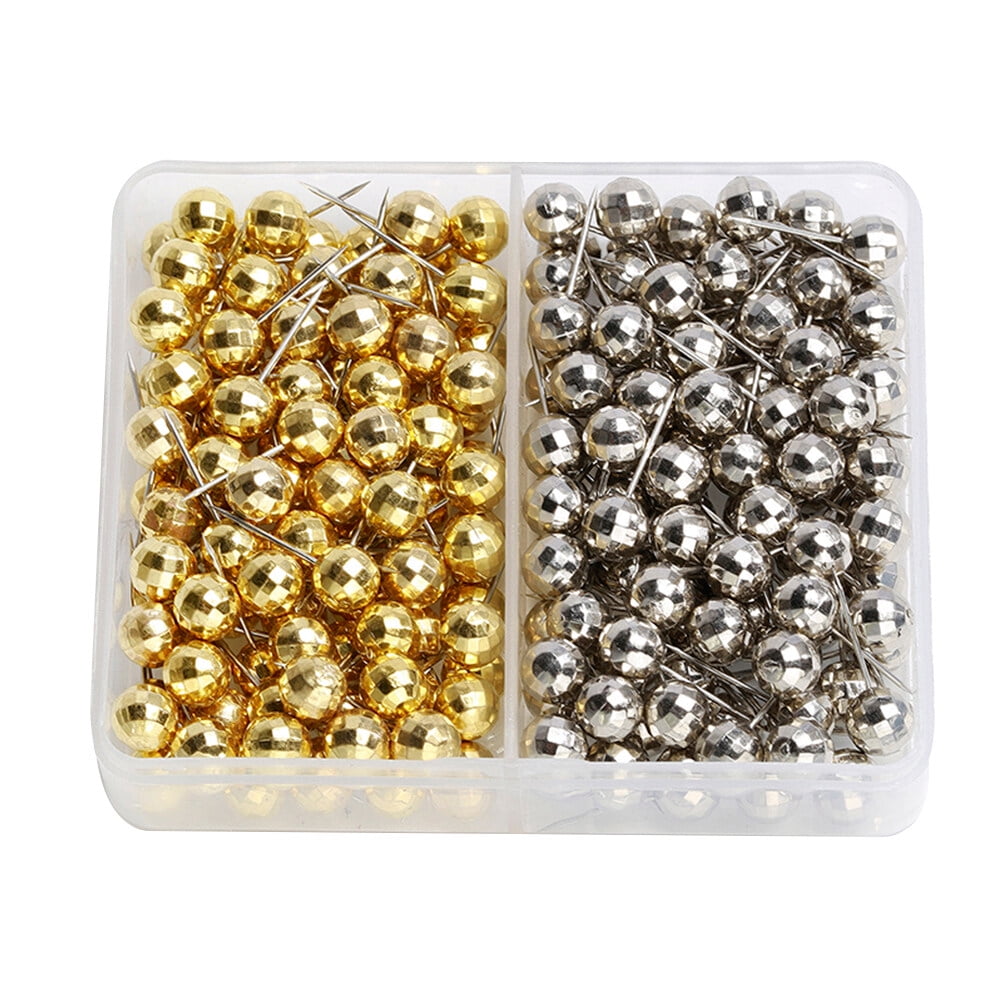 FRCOLOR 200 Pcs Football Push Pins Silver Map Transparent Storage Box ...