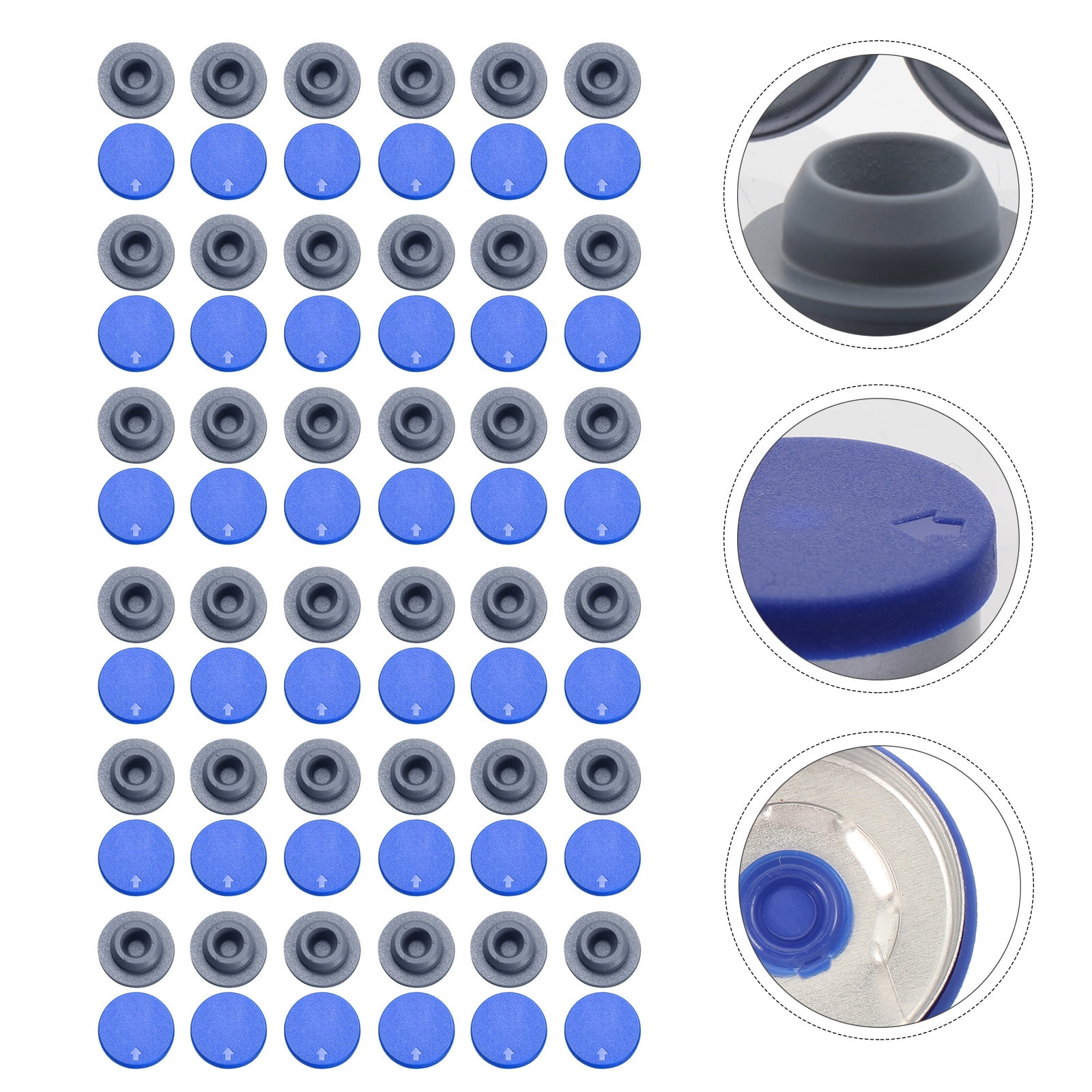 FRCOLOR 200 Pcs Vial Injection Port Self Healing Rubber Stopper and ...