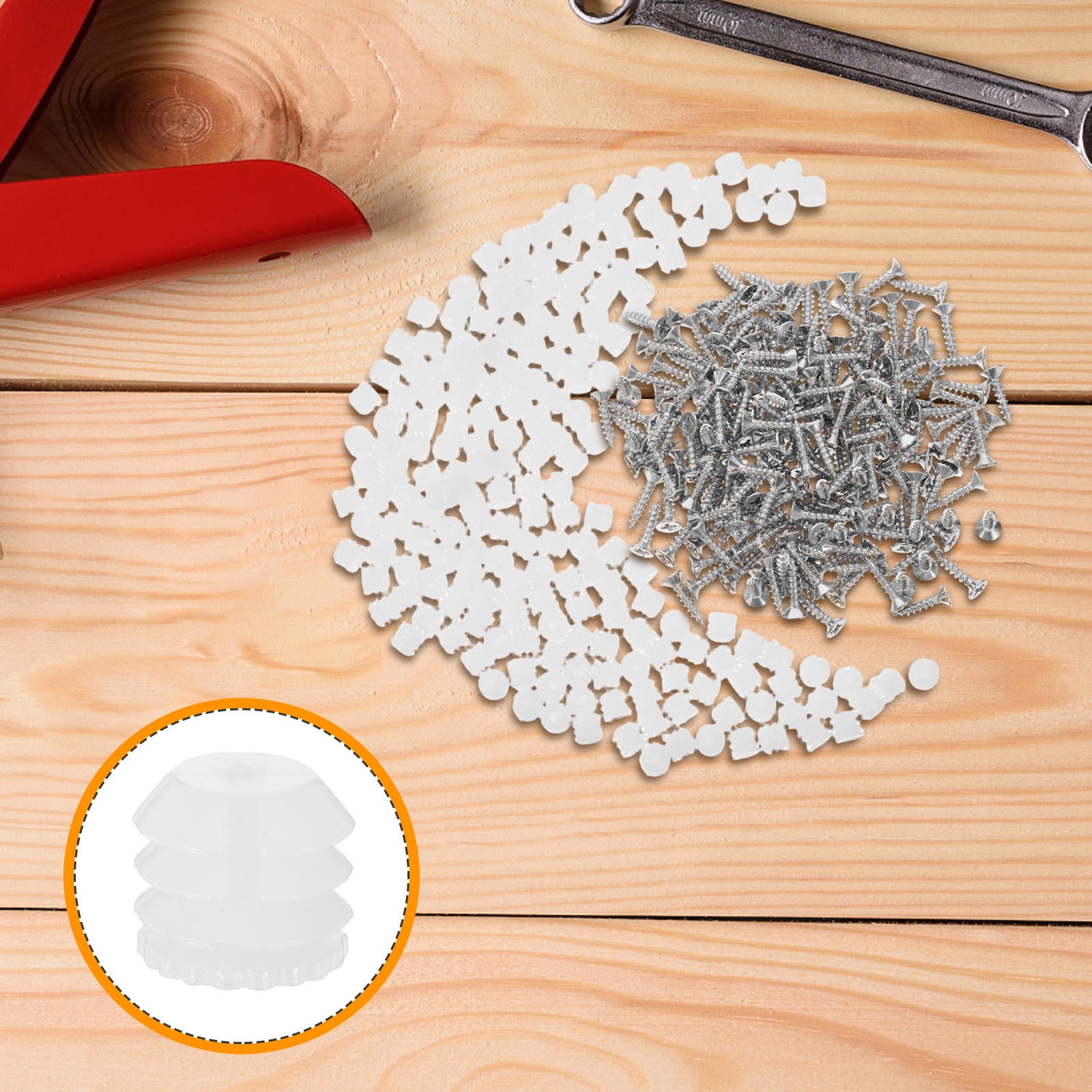 FRCOLOR 200 Sets White Plastic Hinge Dowel Inserts Dowels Hinge Core ...