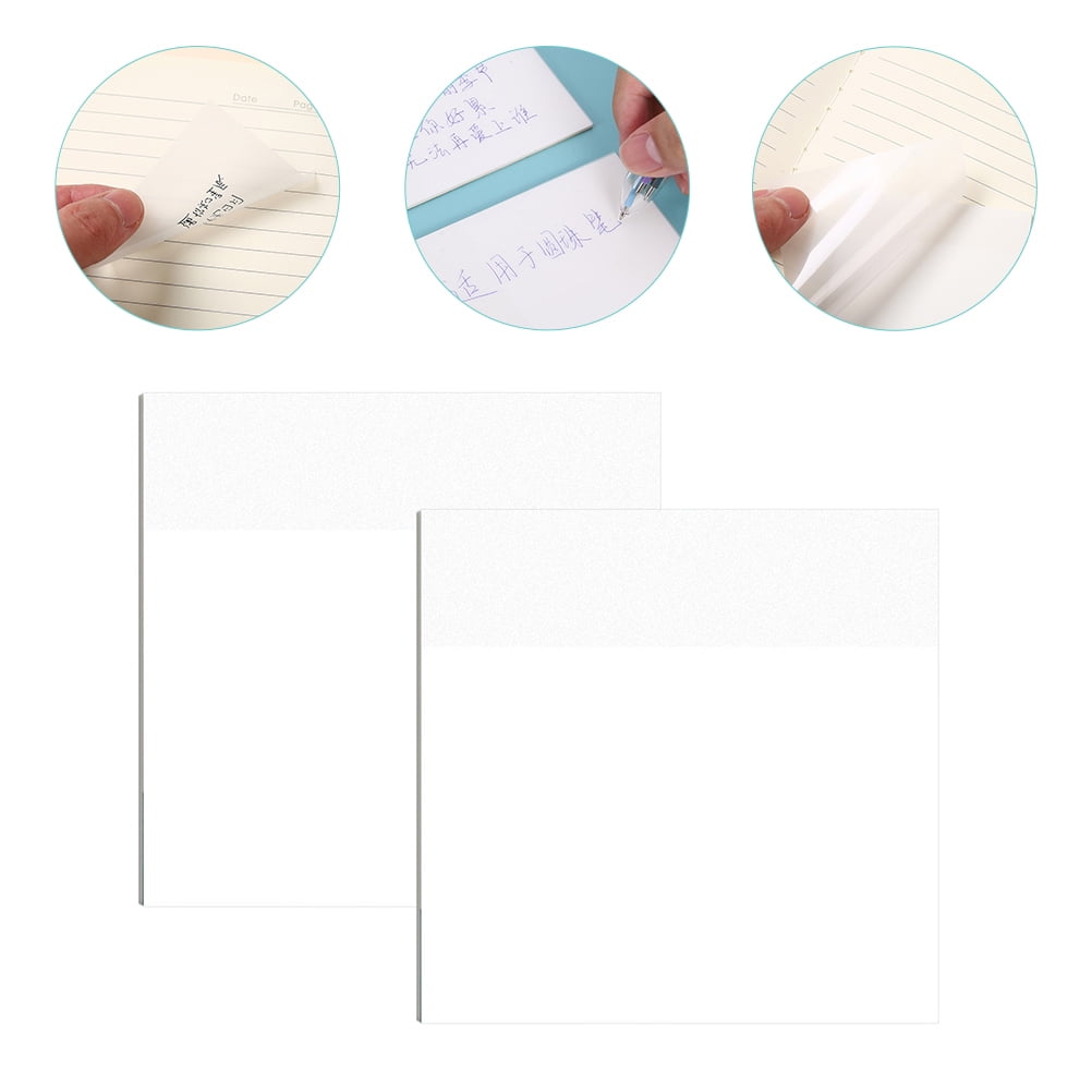 FRCOLOR 200 Sheets Sticky Adhesive Transparent Notes Student Use Work ...