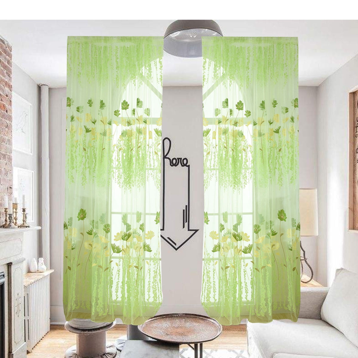 FRCOLOR 200 X100cm Stylish Curtains Romantic Curtains 200.00X100.00X0 ...
