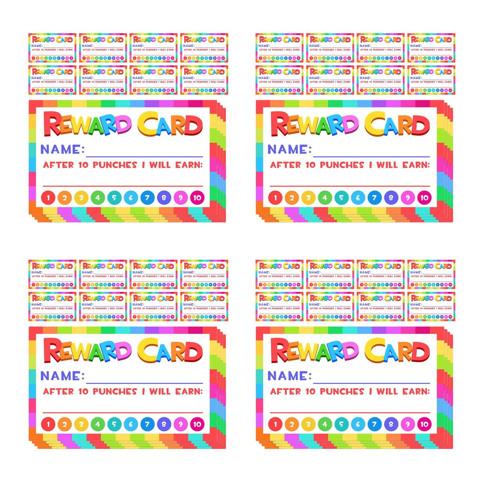 FRCOLOR 200 pcs Kids Reward Punch Cards For Classroom Punch Cards ...