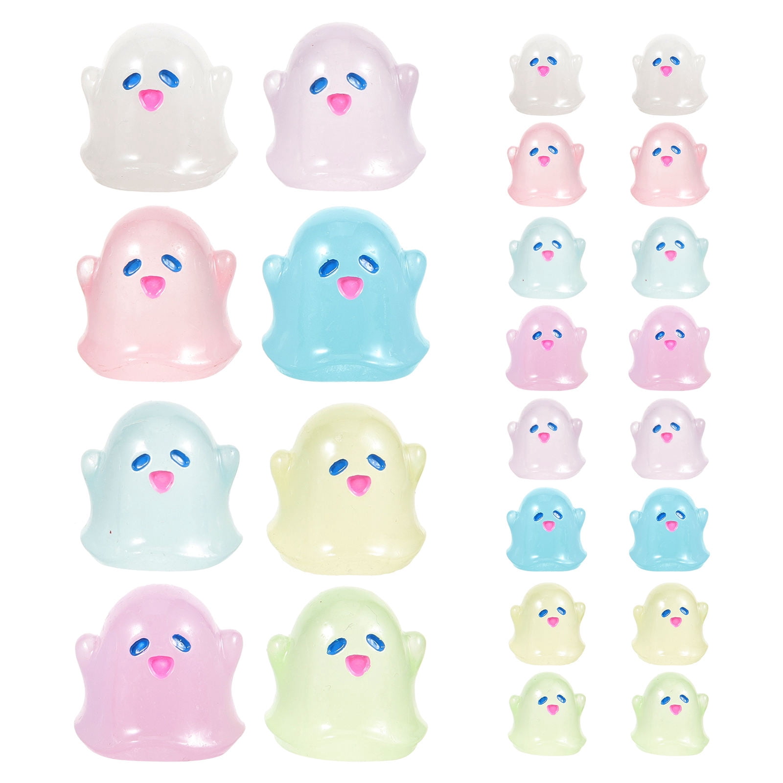 FRCOLOR 20Pcs Mini Ghost Crafts Small Ghost Figurines Assorted Color ...