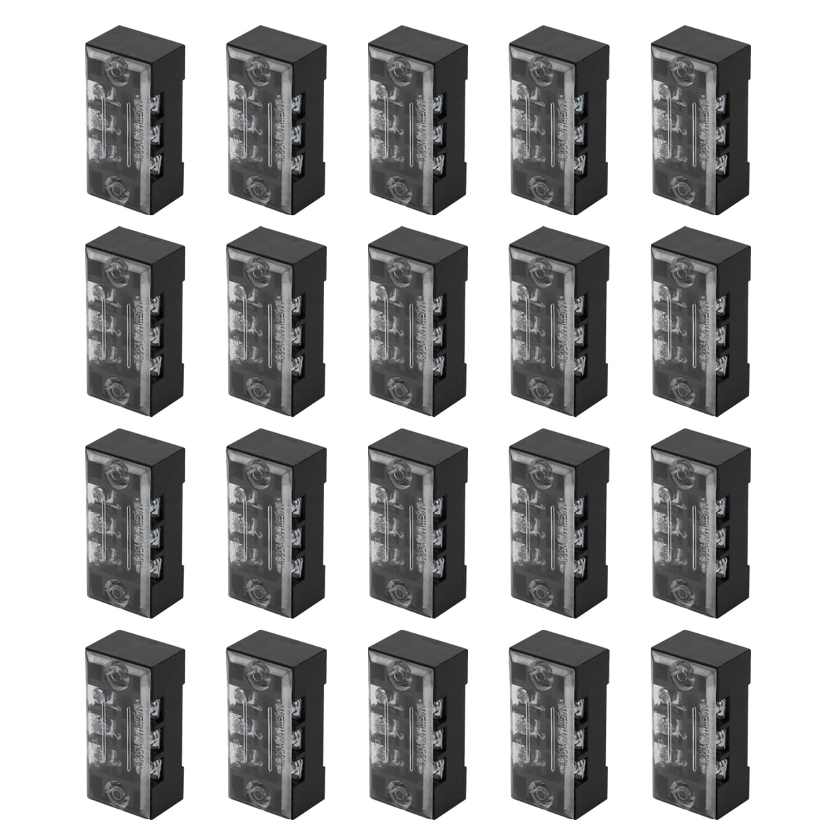 FRCOLOR Black Removable Cover Screw Barrier Terminal Block for Wiring 3 ...
