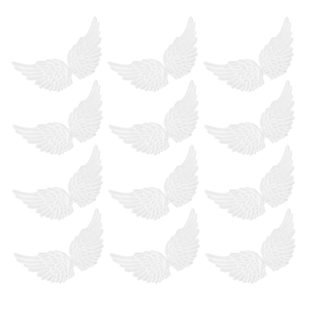 WRISTBIQUE Costume Patch Decor Wing Shape Cloth White Clothing Craft ...
