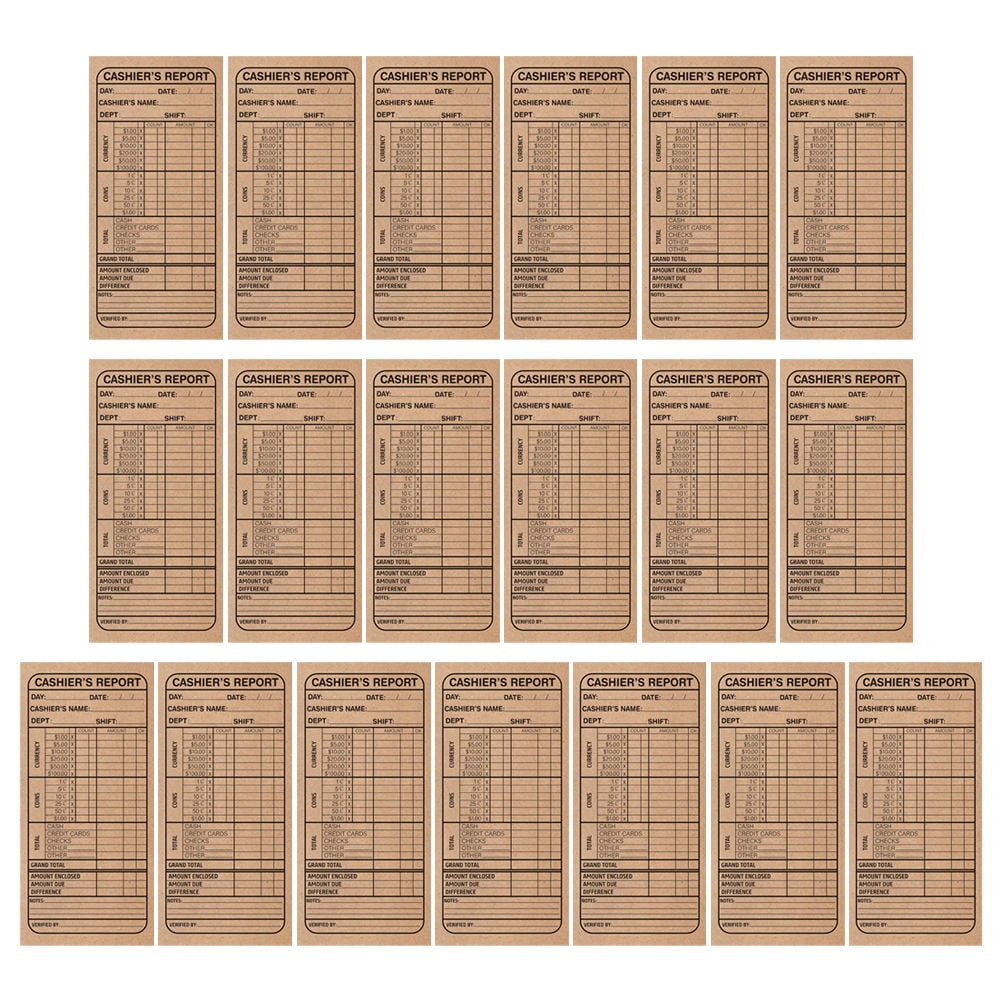 FRCOLOR 20pcs Cashier Deposit Report Envelopes Envelopes Cash Register ...