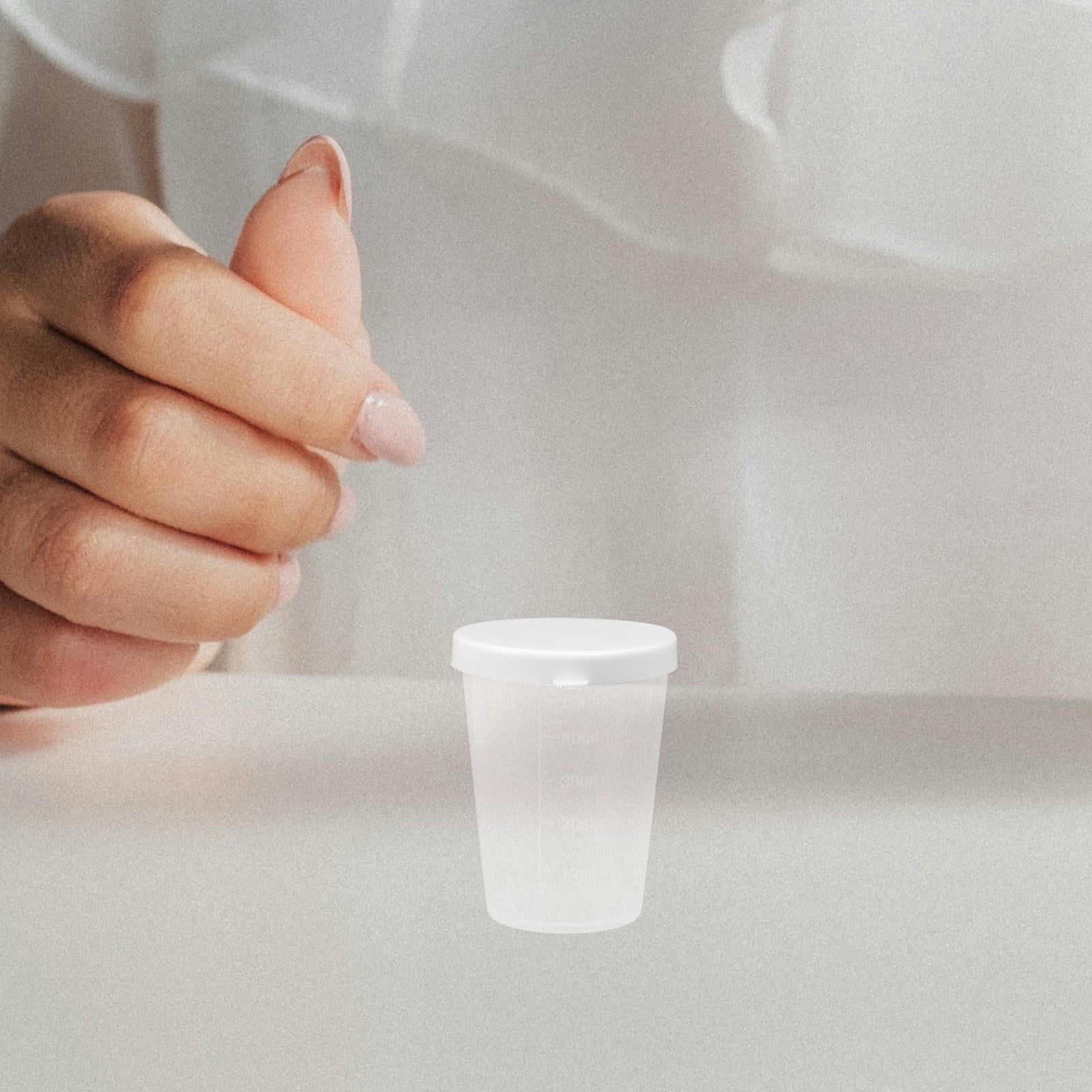 FRCOLOR 20pcs Graduated Measuring Cups with Lid Clear Sample Collection ...