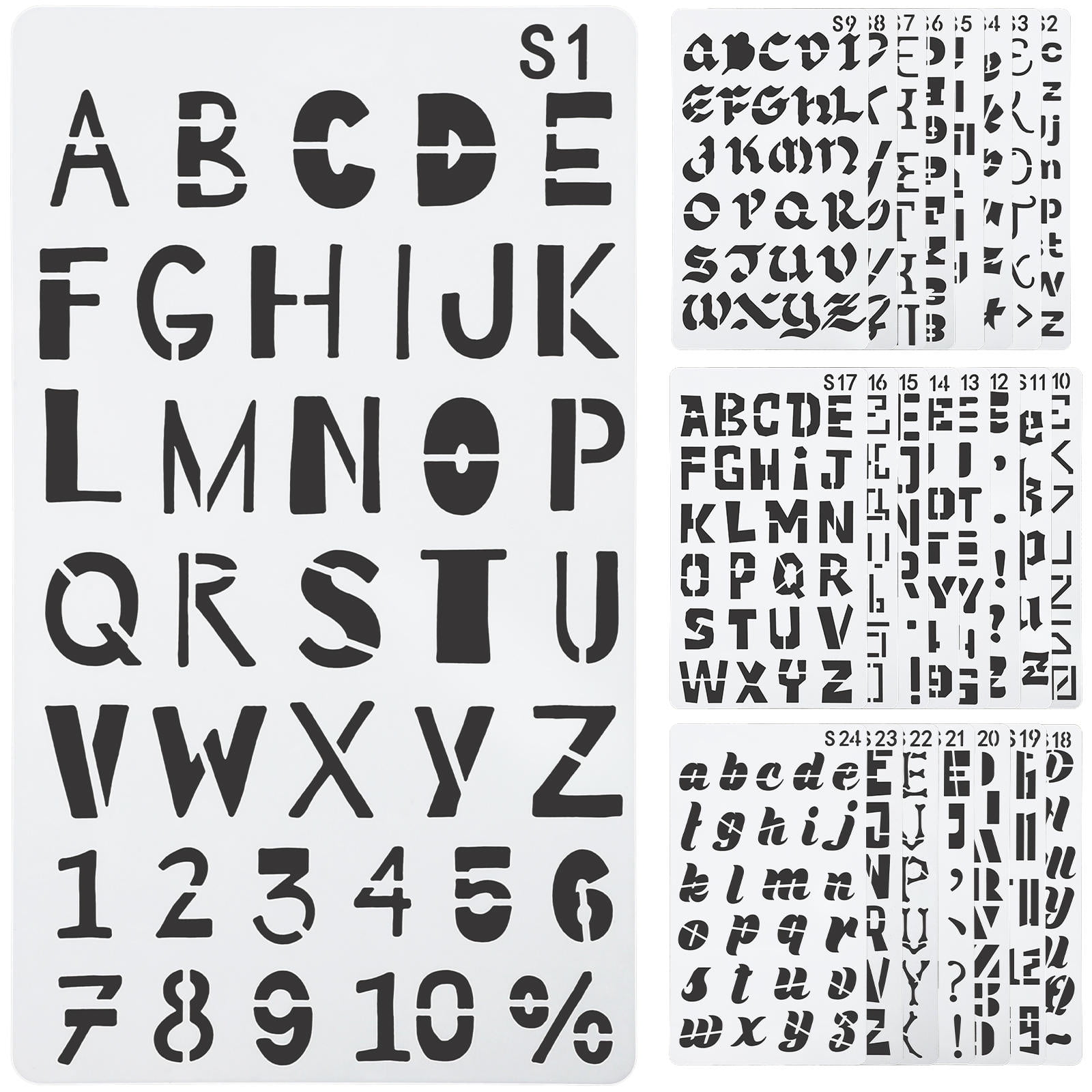 FRCOLOR 24 Sheets English Alphabet Stencils Painting Templates Child ...