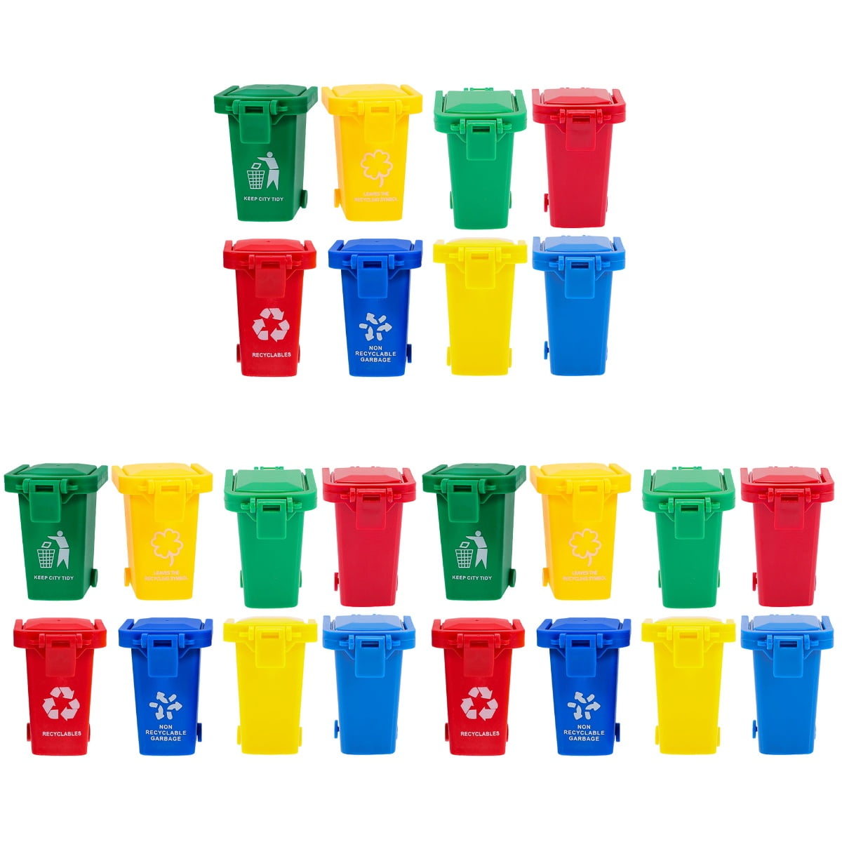 FRCOLOR 24 pcs Mini Garbage Can Desk Garbage Bucket Tiny Garbage Bin ...