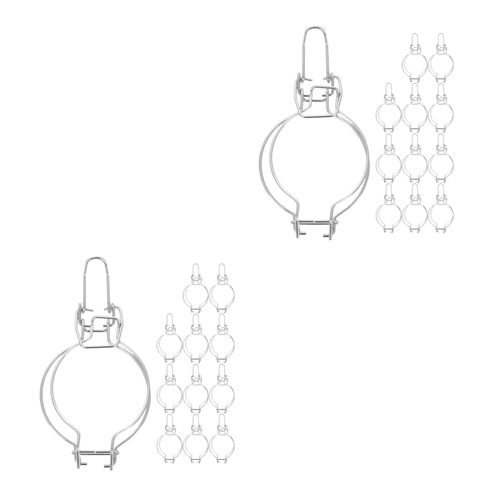FRCOLOR 24 pcs Wide Mouth Glass Jars Wire Locking Mechanism Stainless ...