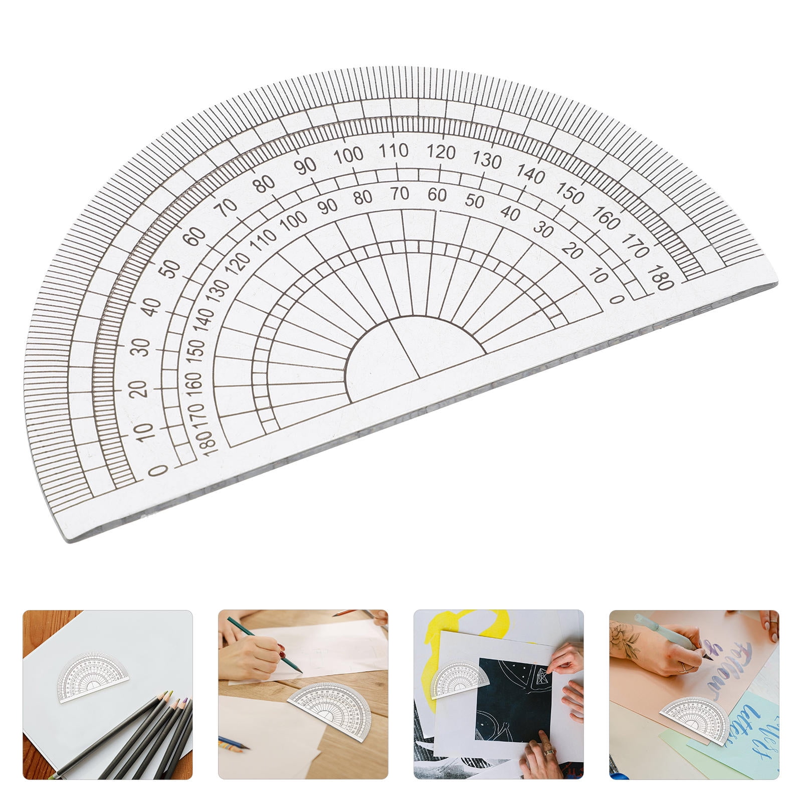 FRCOLOR 24pcs Clear Protractor 180 Degree Angle Measurement Tool for ...
