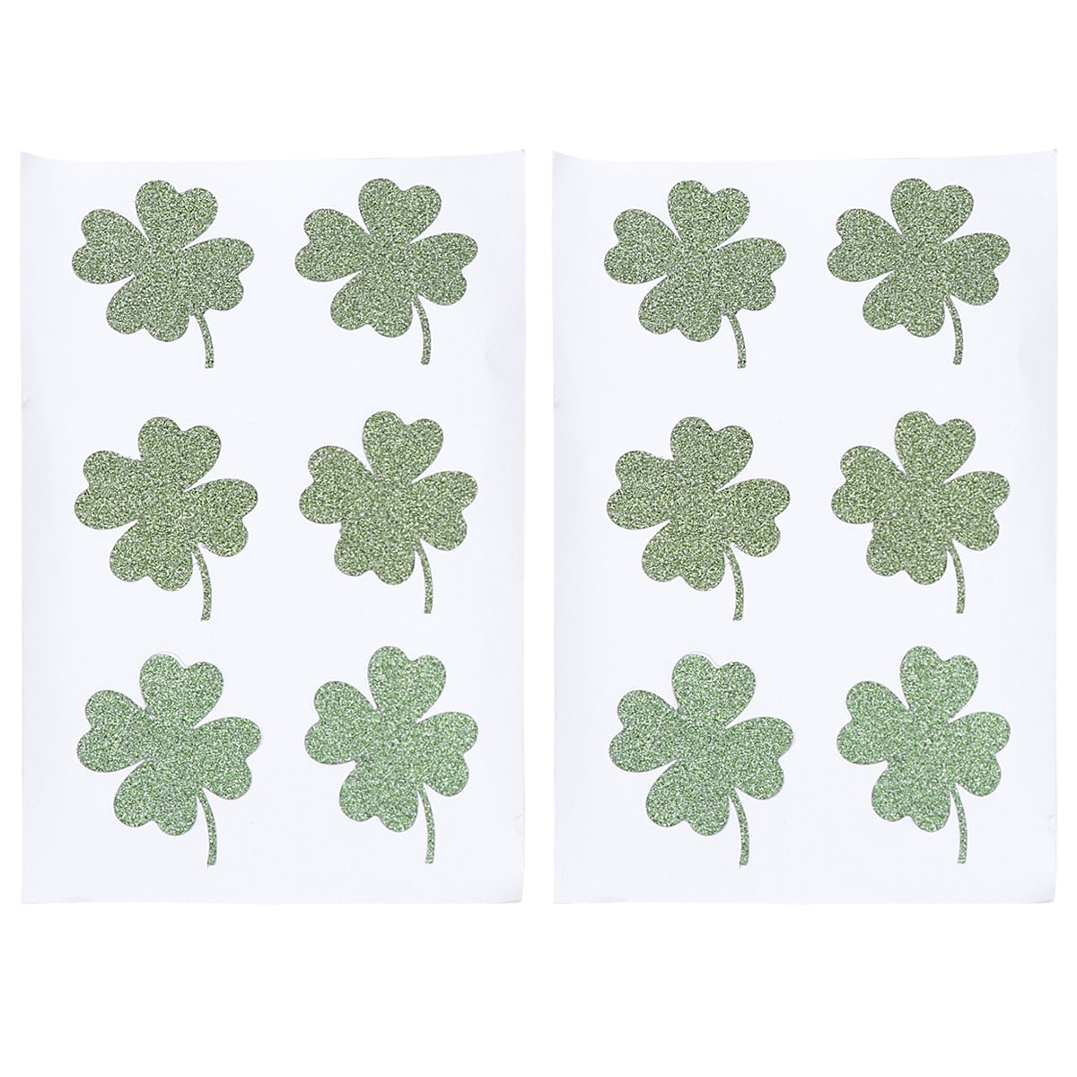 FRCOLOR 24pcs/set Glitter Four Leaf Clover Stickers Decorative Shamrock ...