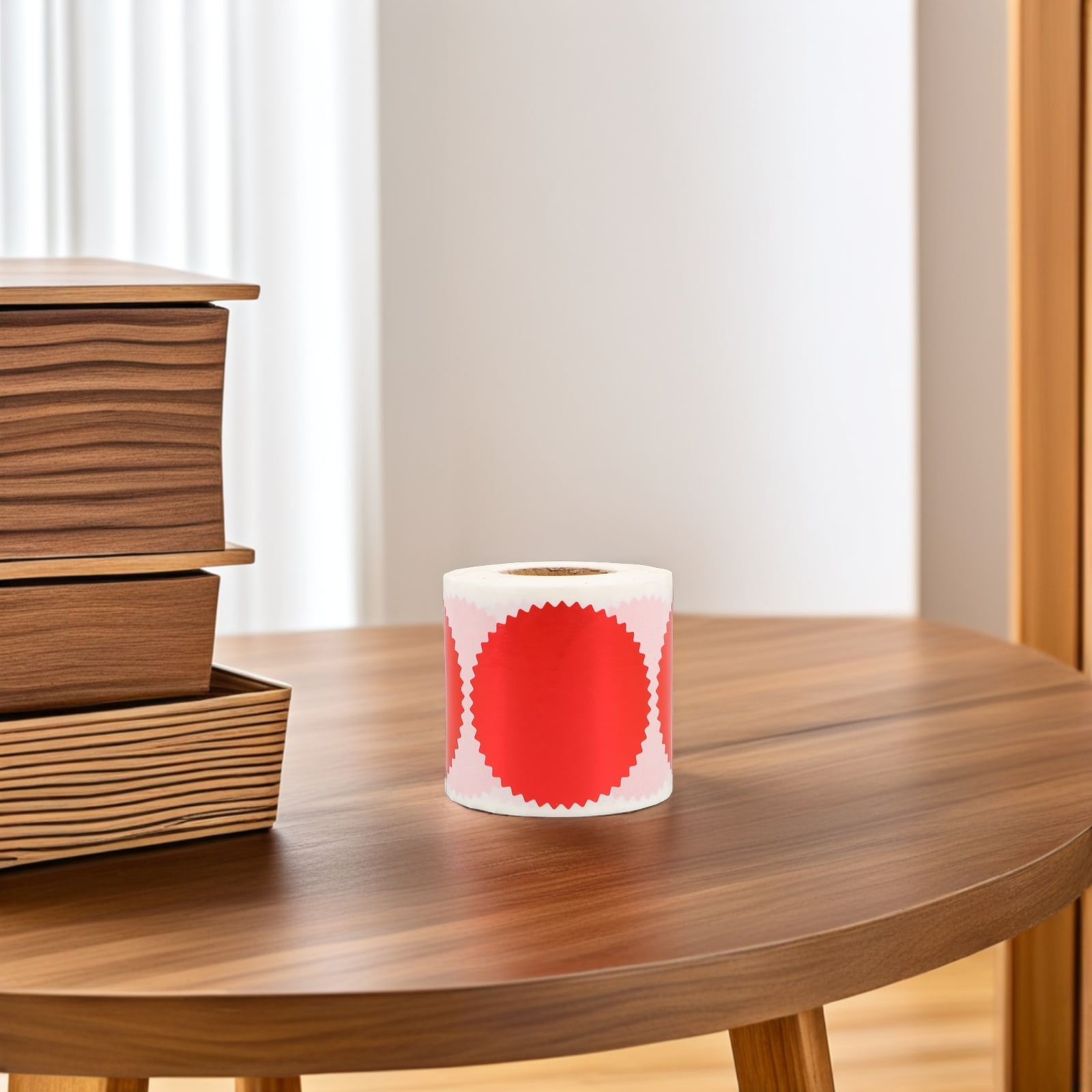 FRCOLOR 250pcs Red Serrated Edge Embossing Seal Stickers For ...