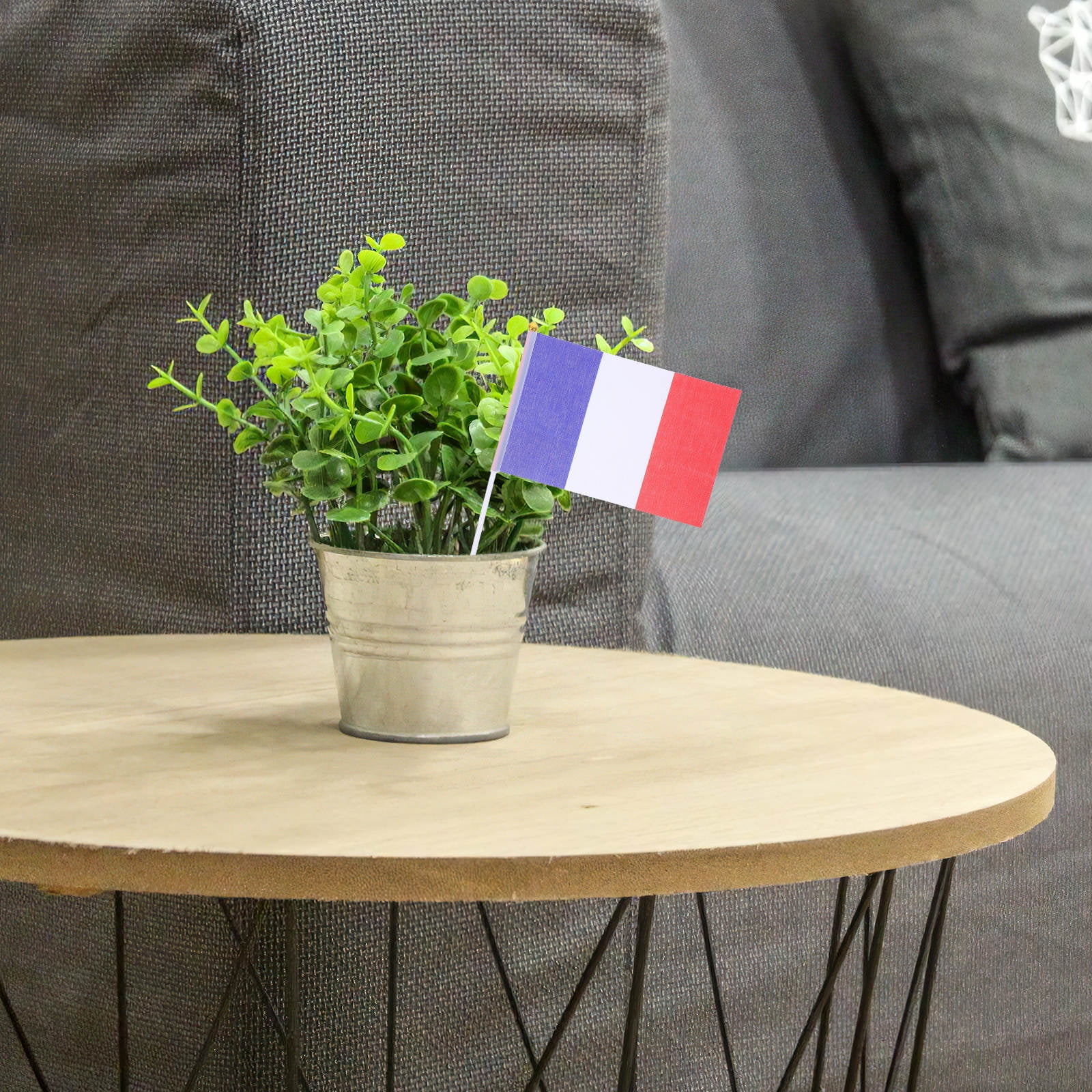 FRCOLOR 25pcs Small French Hand Waving Flags For Office Desk Miniature ...