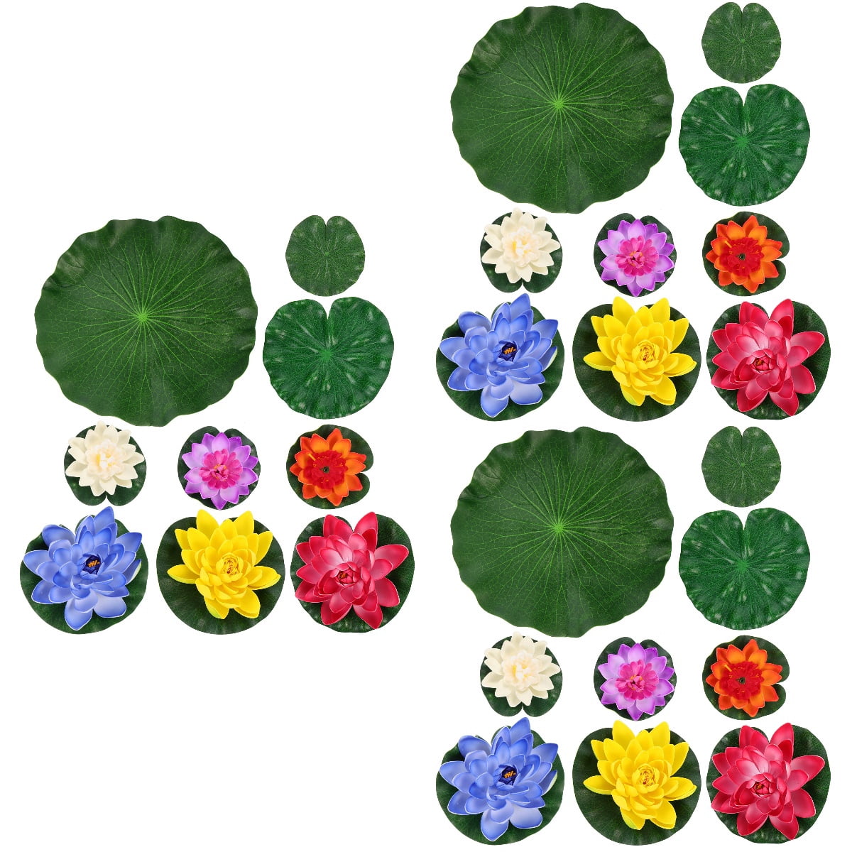 FRCOLOR 27 pcs Artificial Lotus Realistic Water Lily Floating Ornaments ...