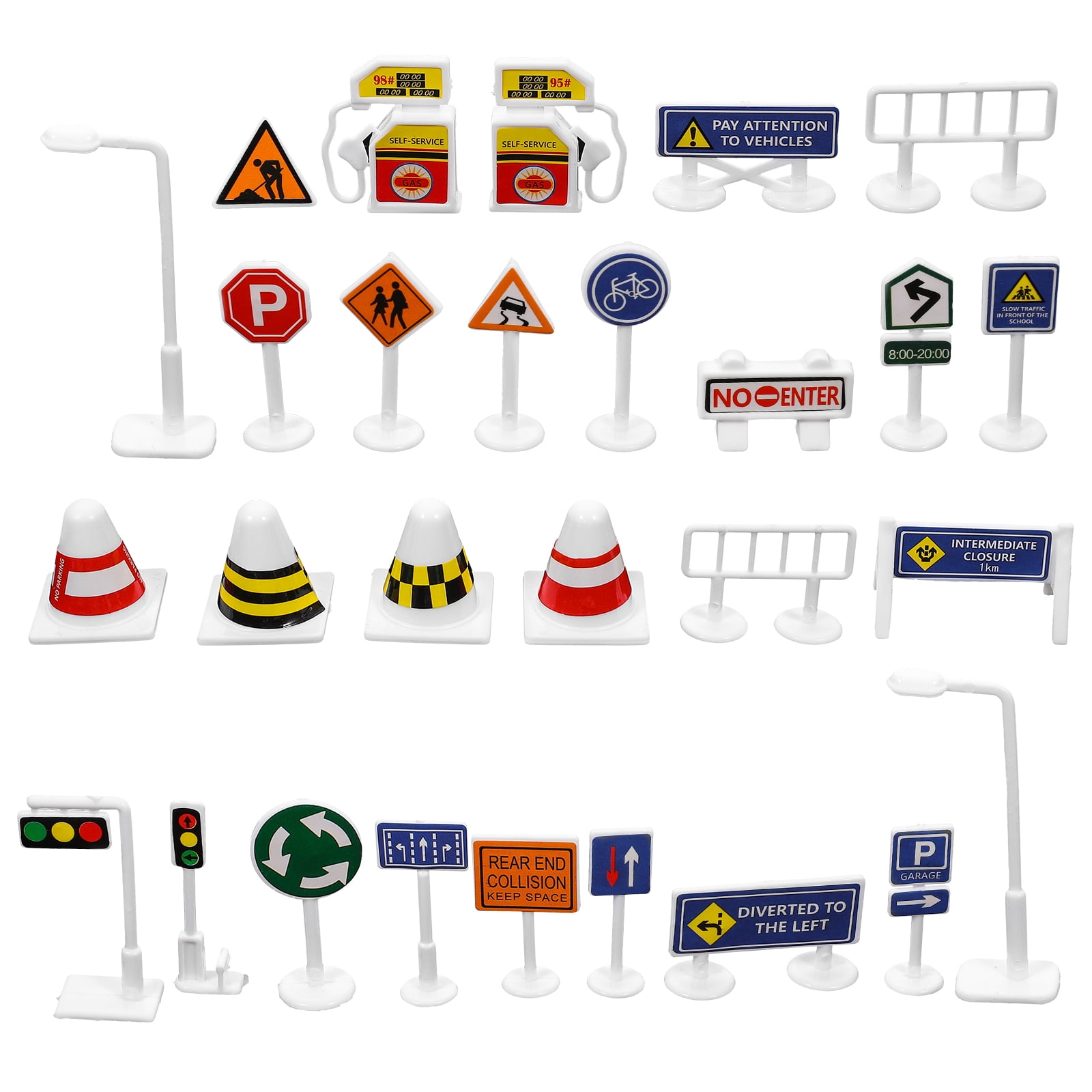WRISTBIQUE Toy Road Signs Preschoolers Realistic Design Classroom Teaching 6.50X3.00X1.50in ...