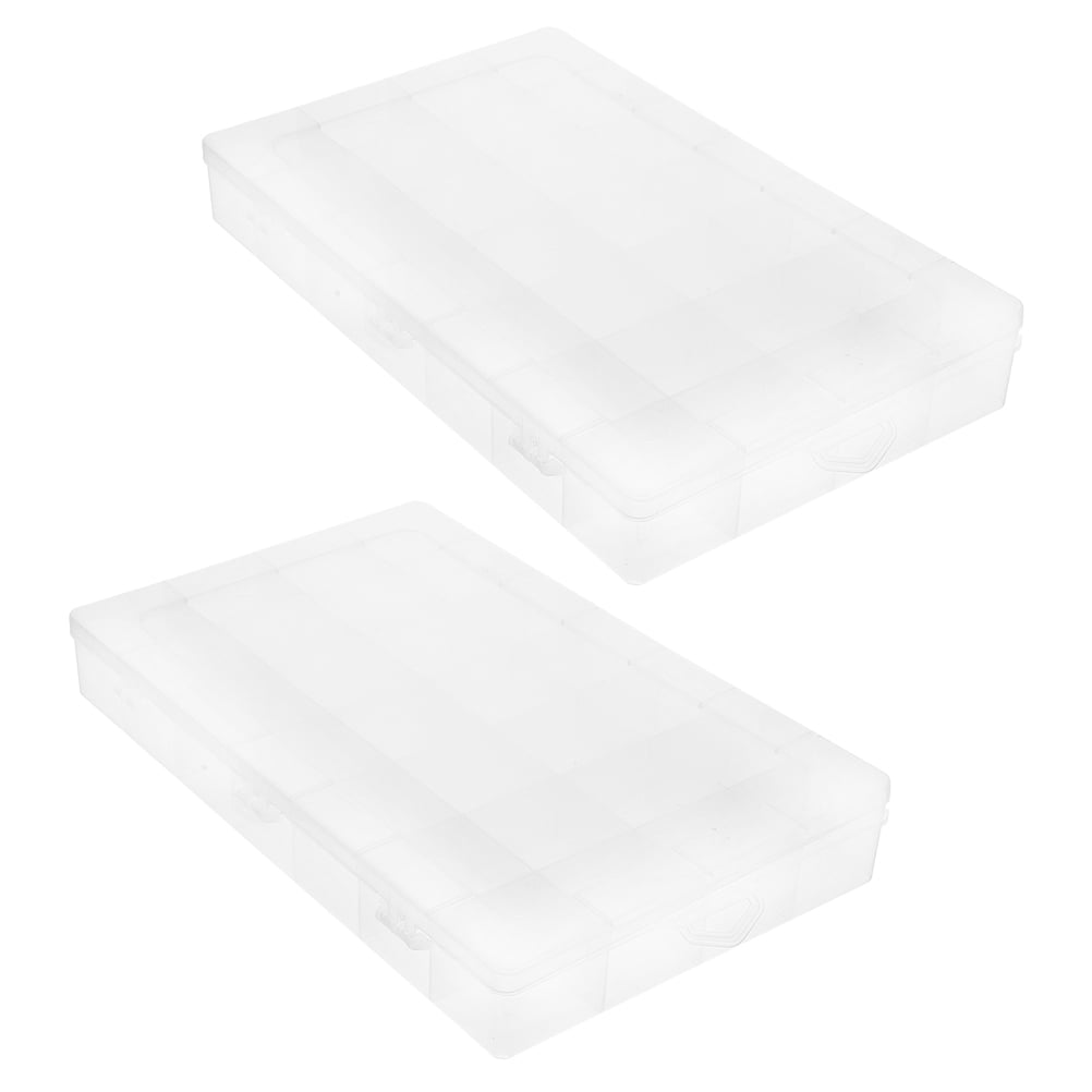 FRCOLOR 2PCS Clear Plastic Organizer Box Transparent Multi-Functional ...